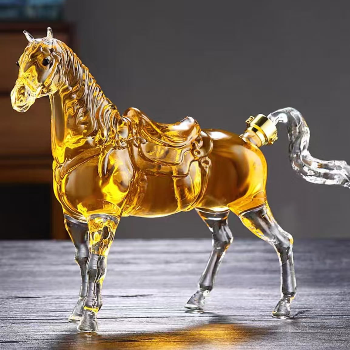 Zodiac Horse Glass Liquor Bottle - Premium Borosilicate Glass Infusion ...