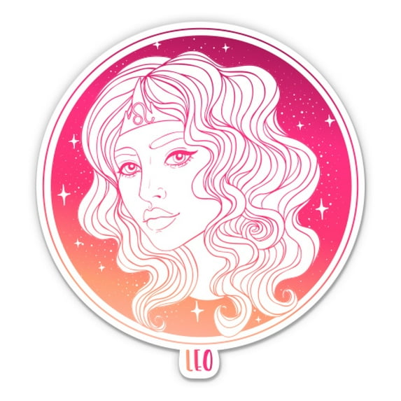 Zodiac Leo Pretty - 5" Vinyl Sticker - For Car Laptop I-Pad ...