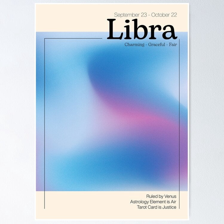 Zodiac Libra Gradient UNFRAMED Poster, 12x18 - Walmart.com