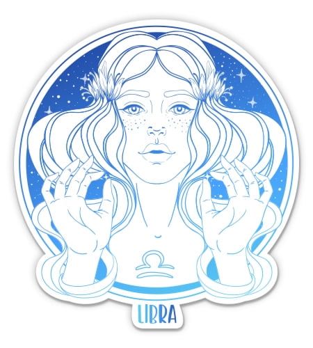 Zodiac Libra Pretty - 12" Vinyl Sticker Waterproof Decal - Walmart.com