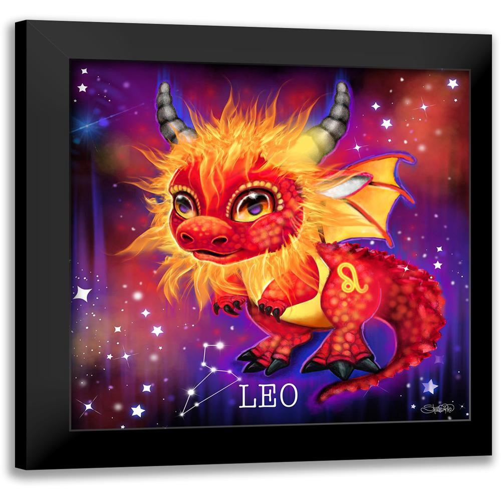 Zodiac Lil Dragonz Leo 20x20 Black Modern Framed Museum Art Print ...