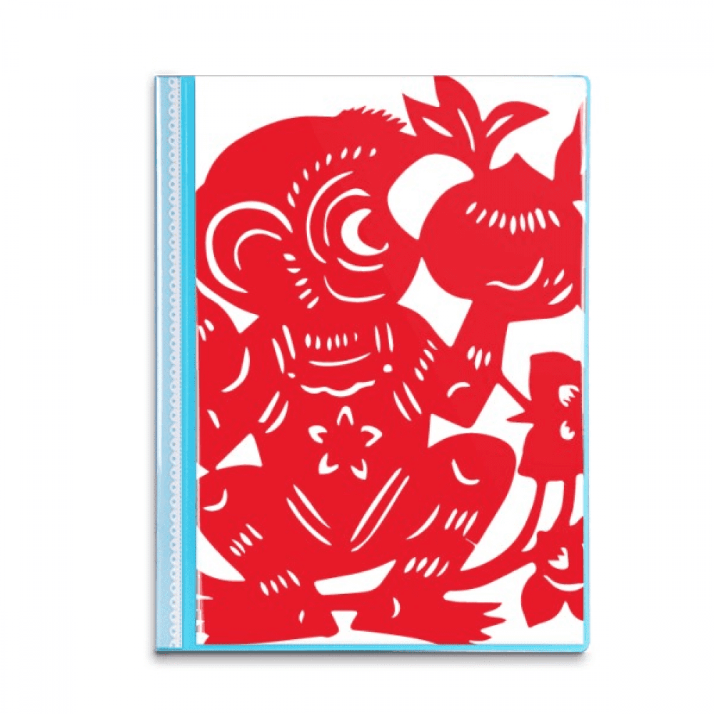 Zodiac Monkey Papercut Chinese Flowers Book Sheet Protectors Portfolio ...