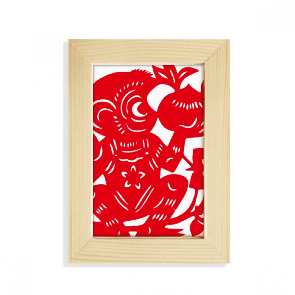 Zodiac Monkey Papercut Chinese Flowers Desktop Display Photo Frame ...