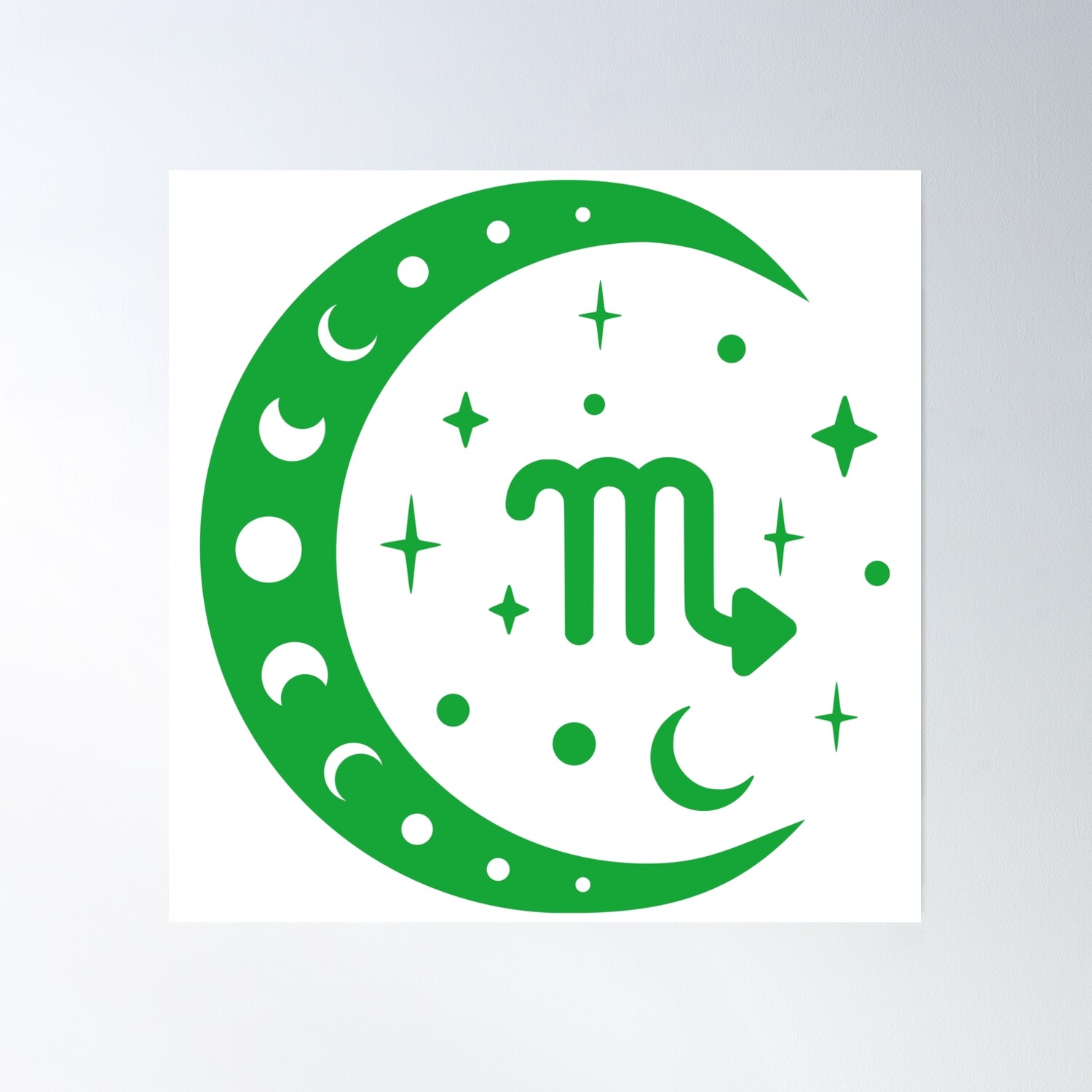 Zodiac Moon Poster Wall Art, Modern Wall Decor, 16x16 UNFRAMED ...