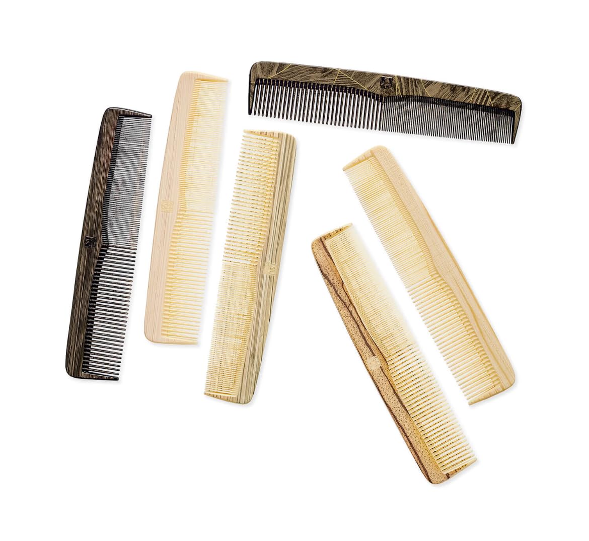 Zodiac Professional Hair Combs Set 6Piece Wooden Design Multiple Sizes ...