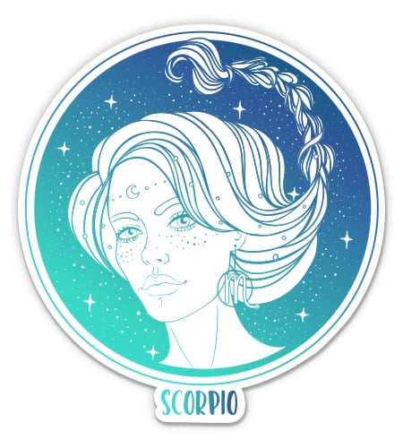 Zodiac Scorpio Pretty - 12" Vinyl Sticker Waterproof Decal - Walmart.com