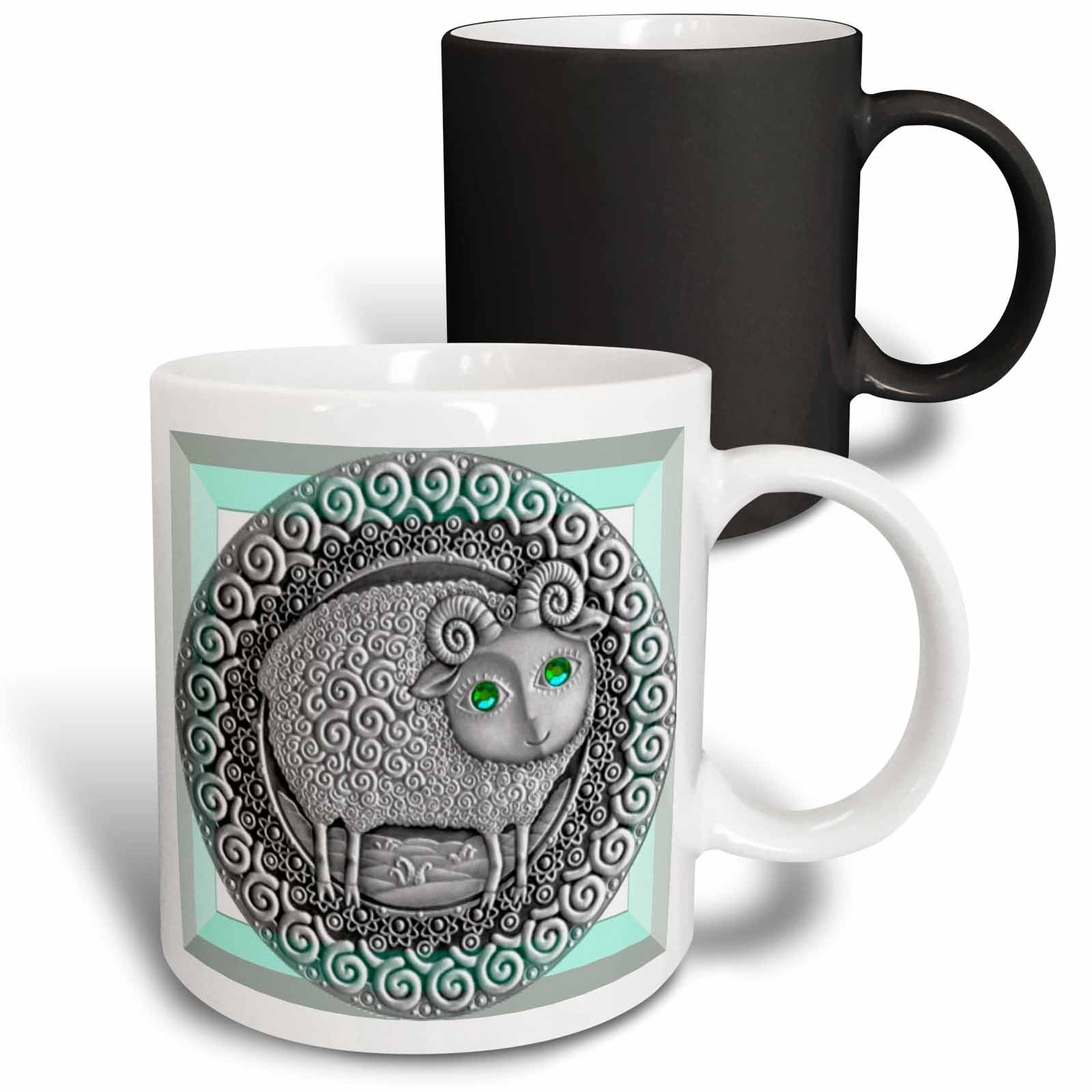 3drose, Zodiac Series Aries Metal Look Art, 11oz Magic Transforming Mug ...