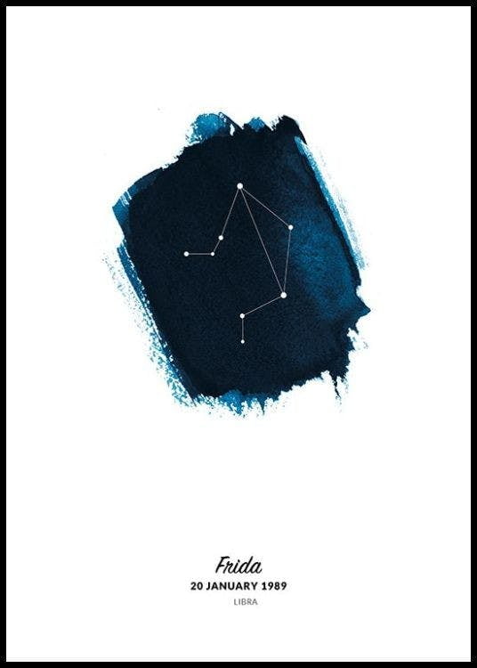 Zodiac Sign Libra Personal Poster Wall Art, Modern Wall Decor For ...