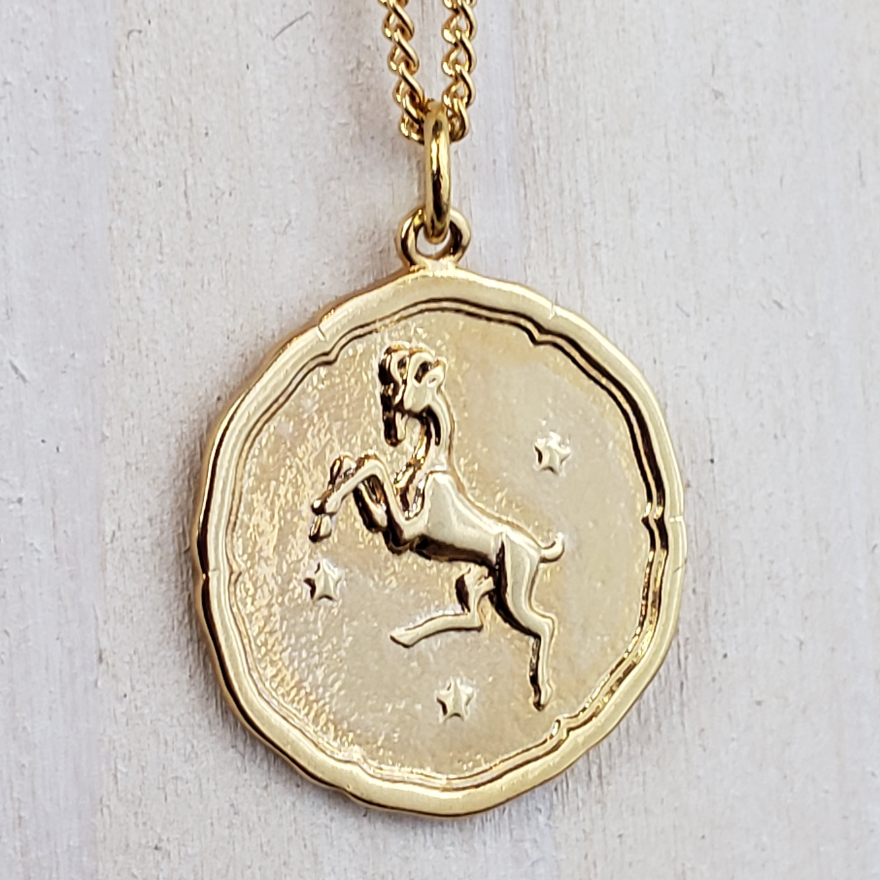 Crystal Joys Zodiac Sign Medallion Layered Necklace – Gold-Plated ...