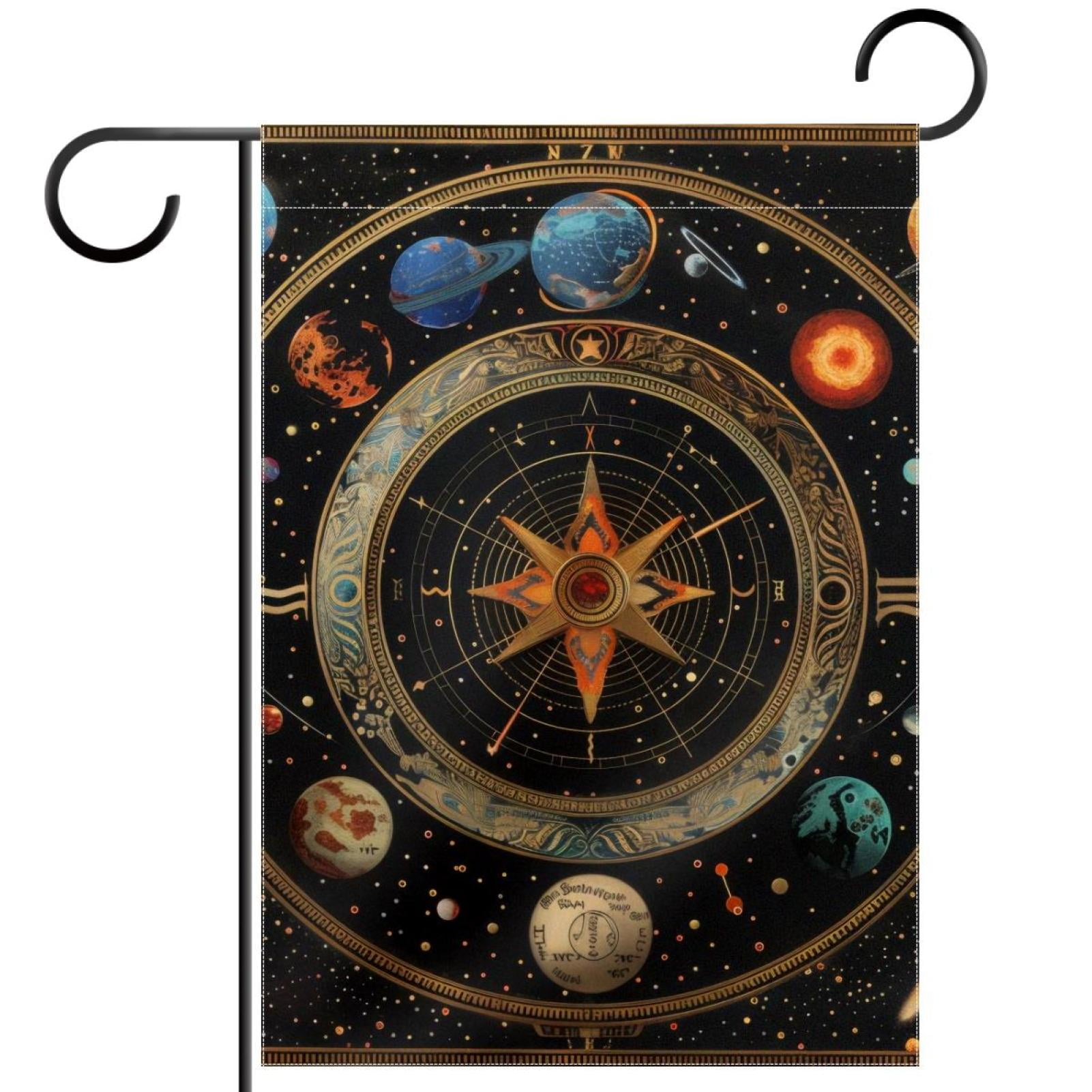 Zodiac Signs Planets Symbols Art Pattern Double Sided Garden Flag ...
