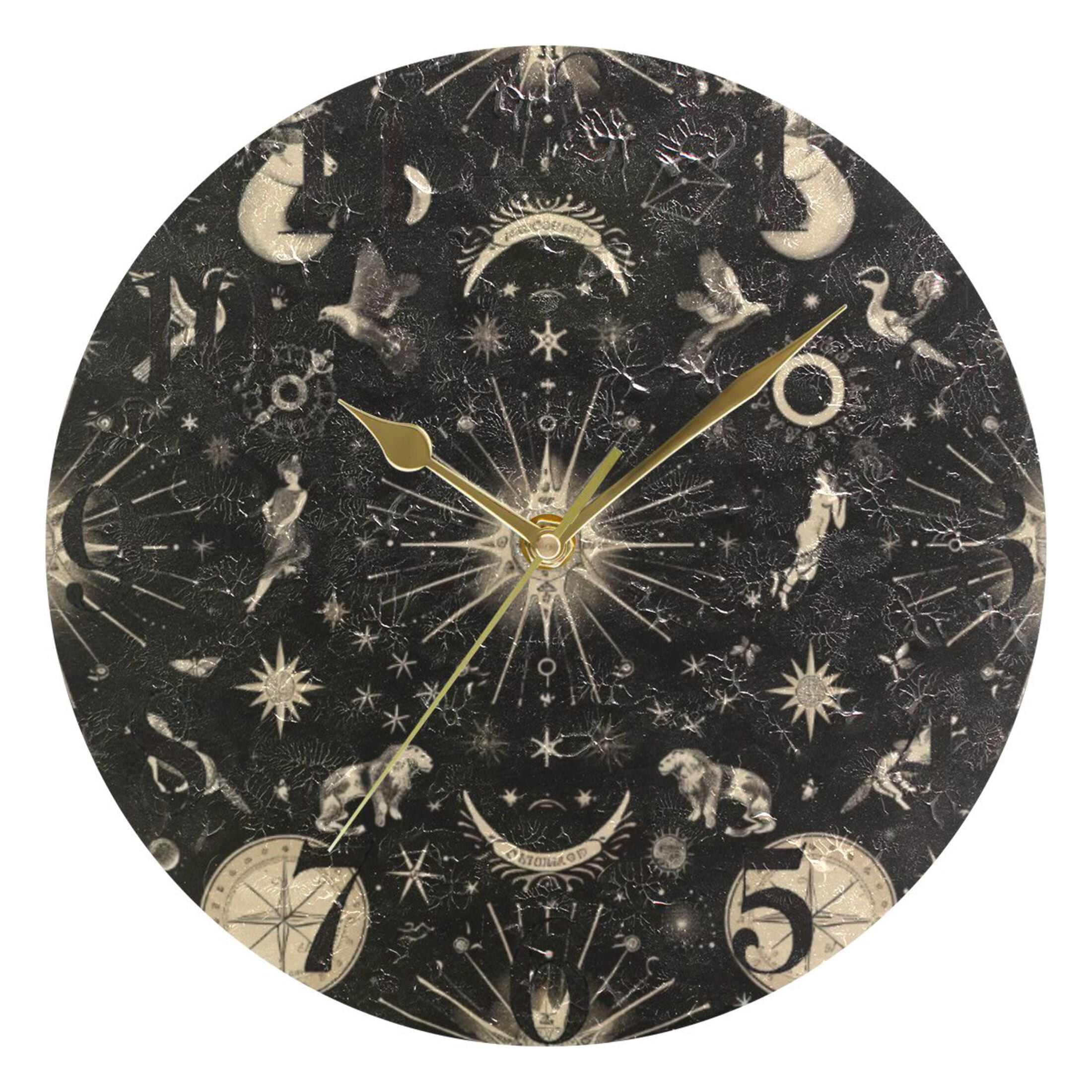 Zodiac Sun Moon Animals Wall Clock 9.8 inch Battery Operated Clocks Non ...