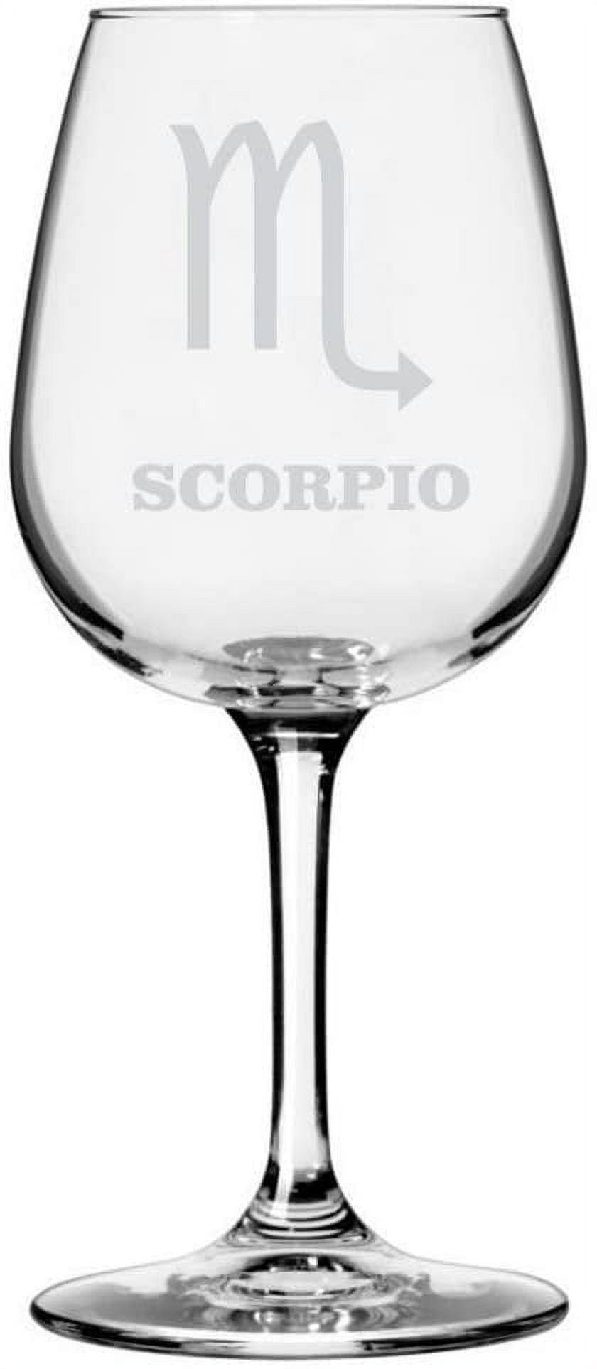 Zodiac Symbol Etched All Purpose 12.75oz Libbey Wine Glass Scorpion ...