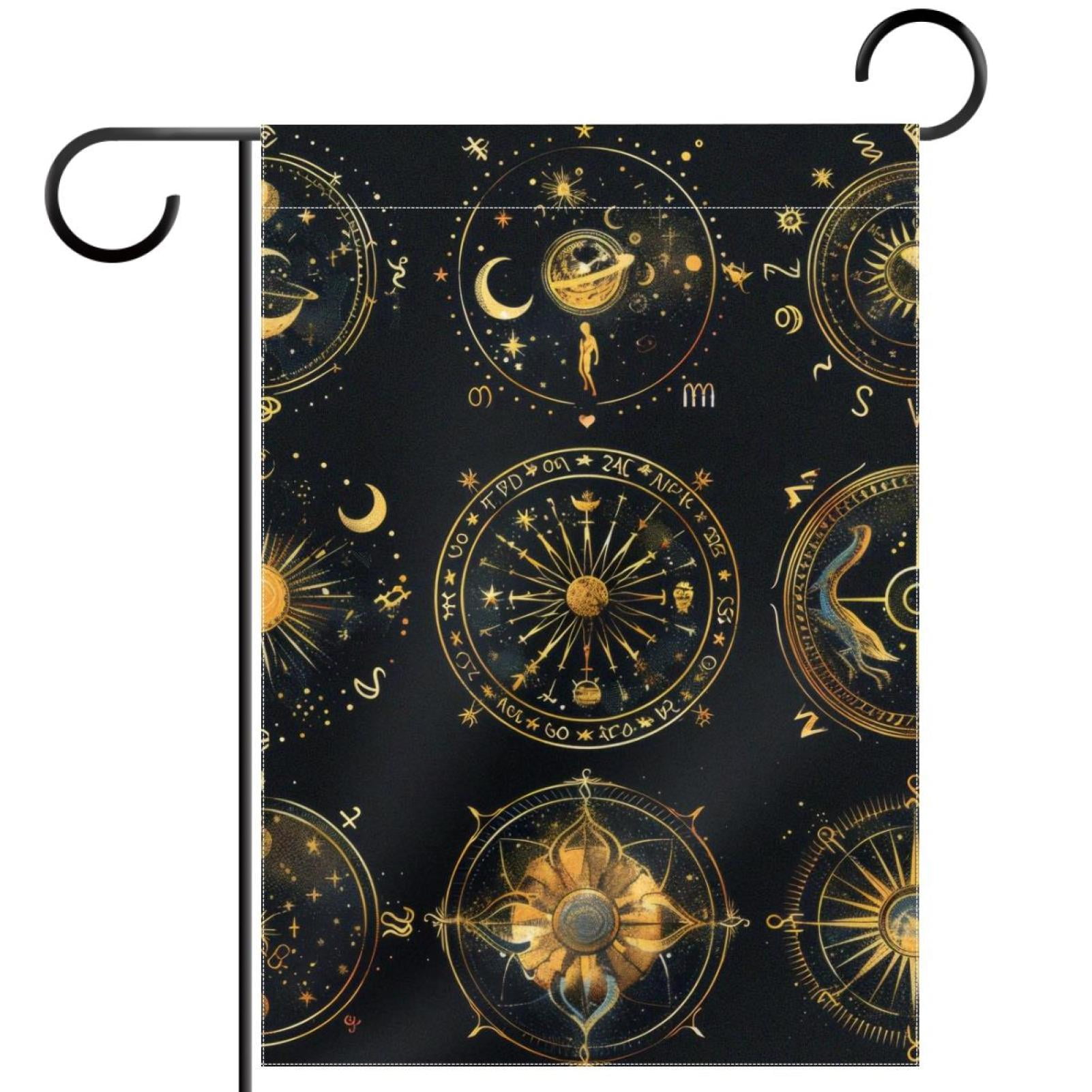 Zodiac Symbols Garden Flag Double Sided House Flag for Outdoor Home ...