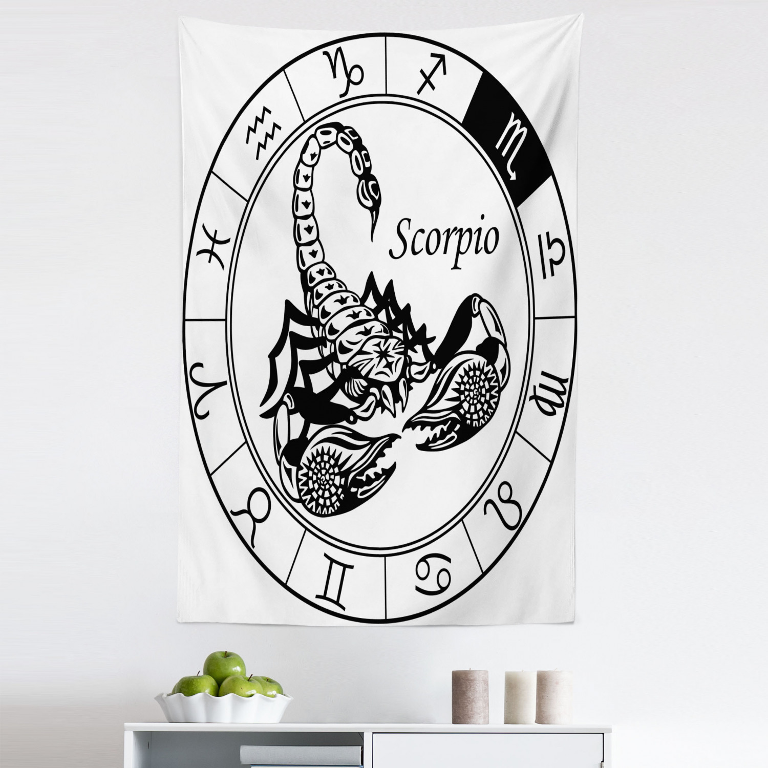 Zodiac Tapestry, Astrology Element Scorpio Ecliptic Path of Sun Across ...