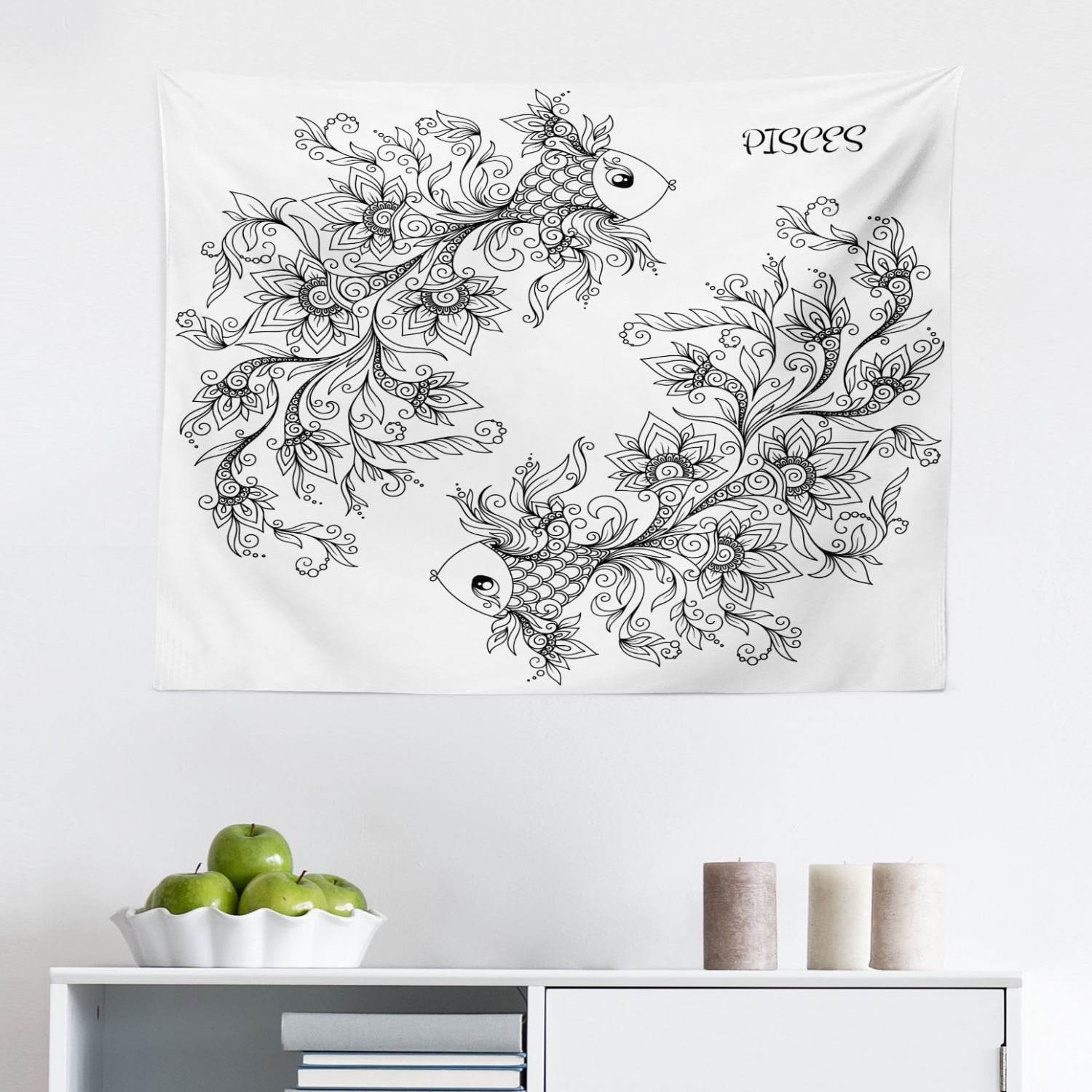 Zodiac Tapestry, Wheel of Horoscope on The Distressed Backdrop Cosmos ...