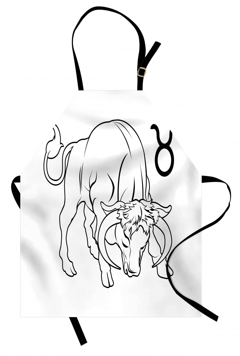 Zodiac Taurus Apron Hand Drawn Style Bull Outline with Horoscope Sign ...
