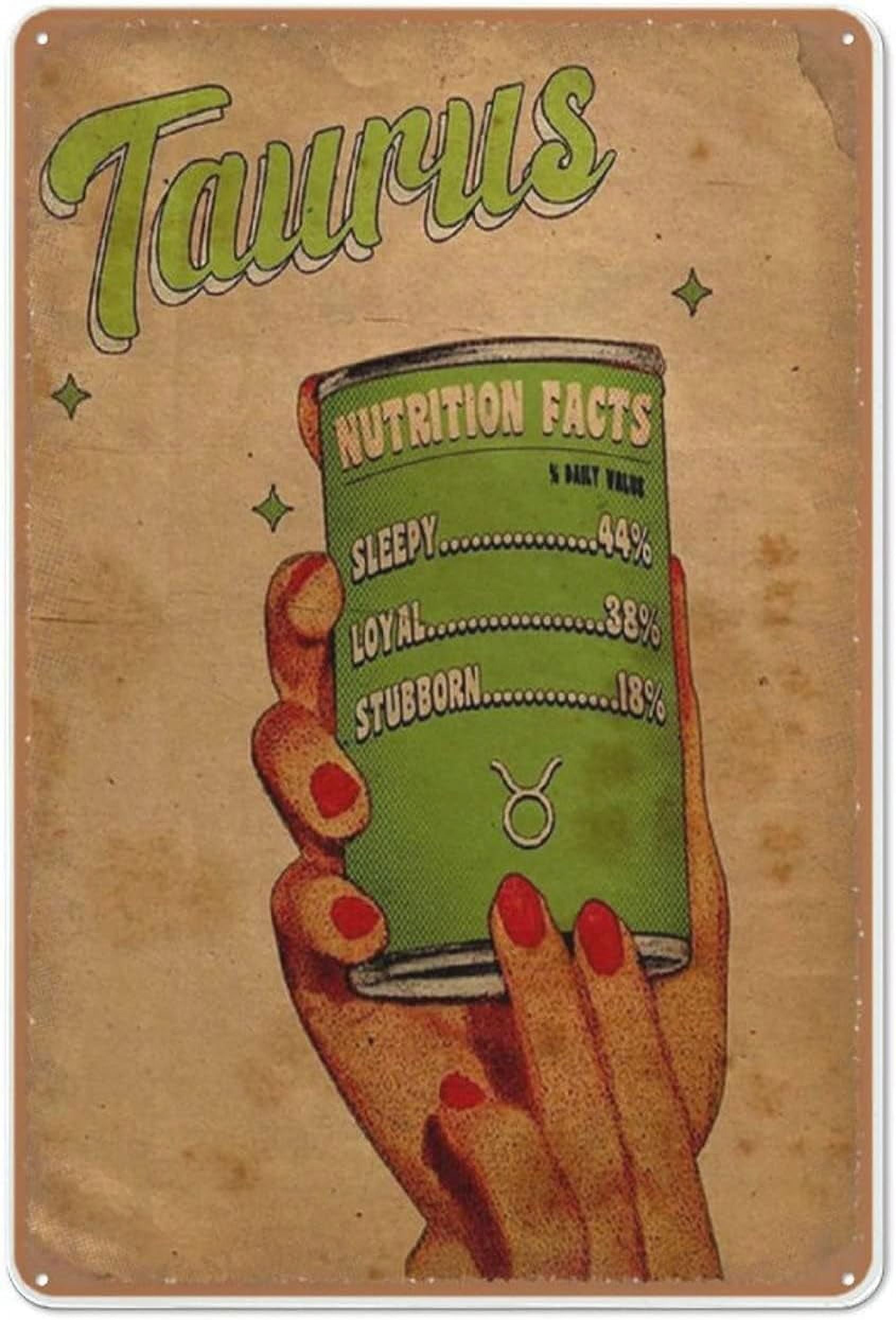 Zodiac Taurus Astrology Vintage Poster, Taurus Zodiac Features Poster ...