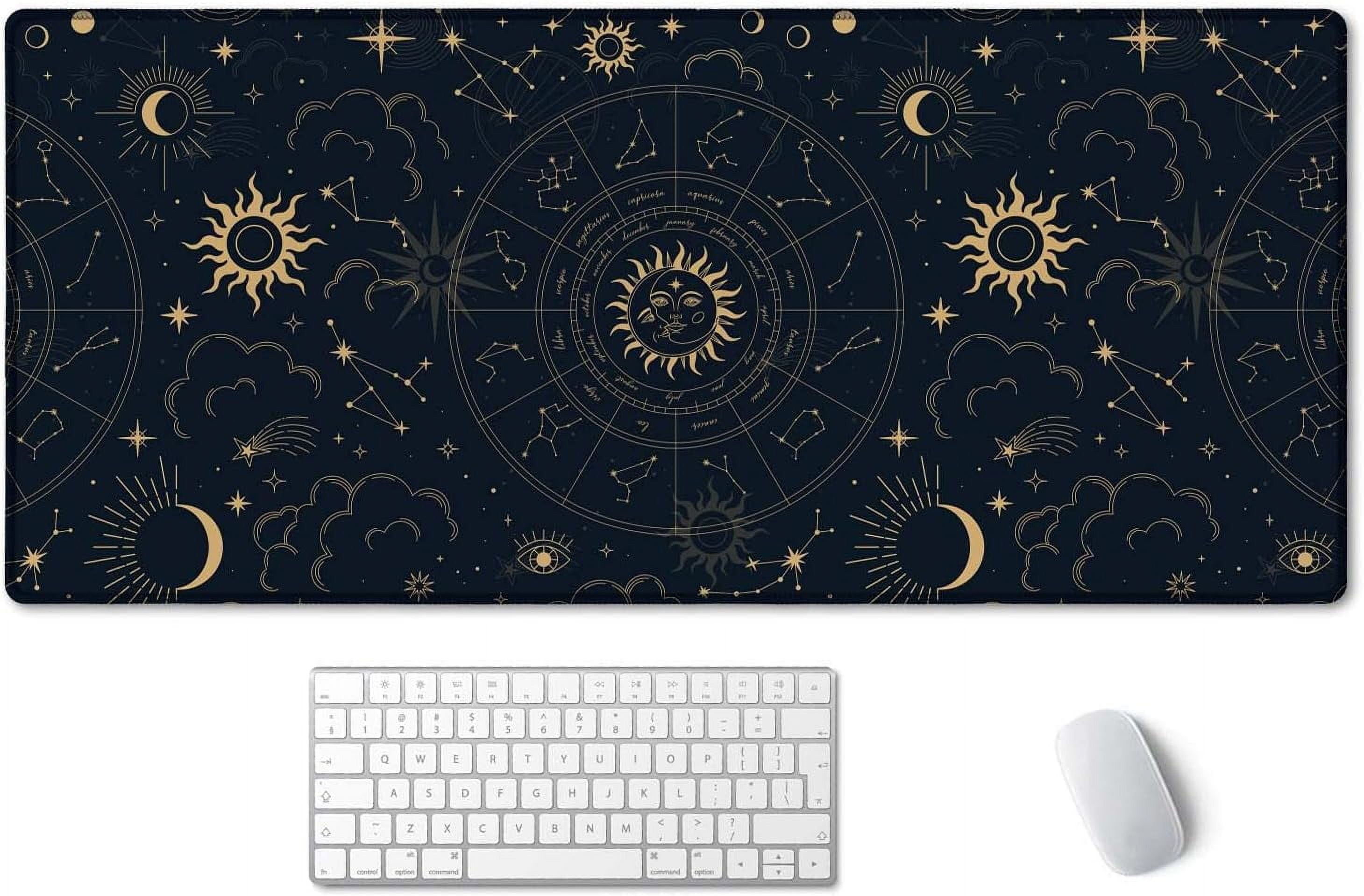 Zodiac Wheel Desk Mat, Celestial Desk Pad, Astrology Large Gaming Mouse Pad 35.5x15.7inch XXL ...