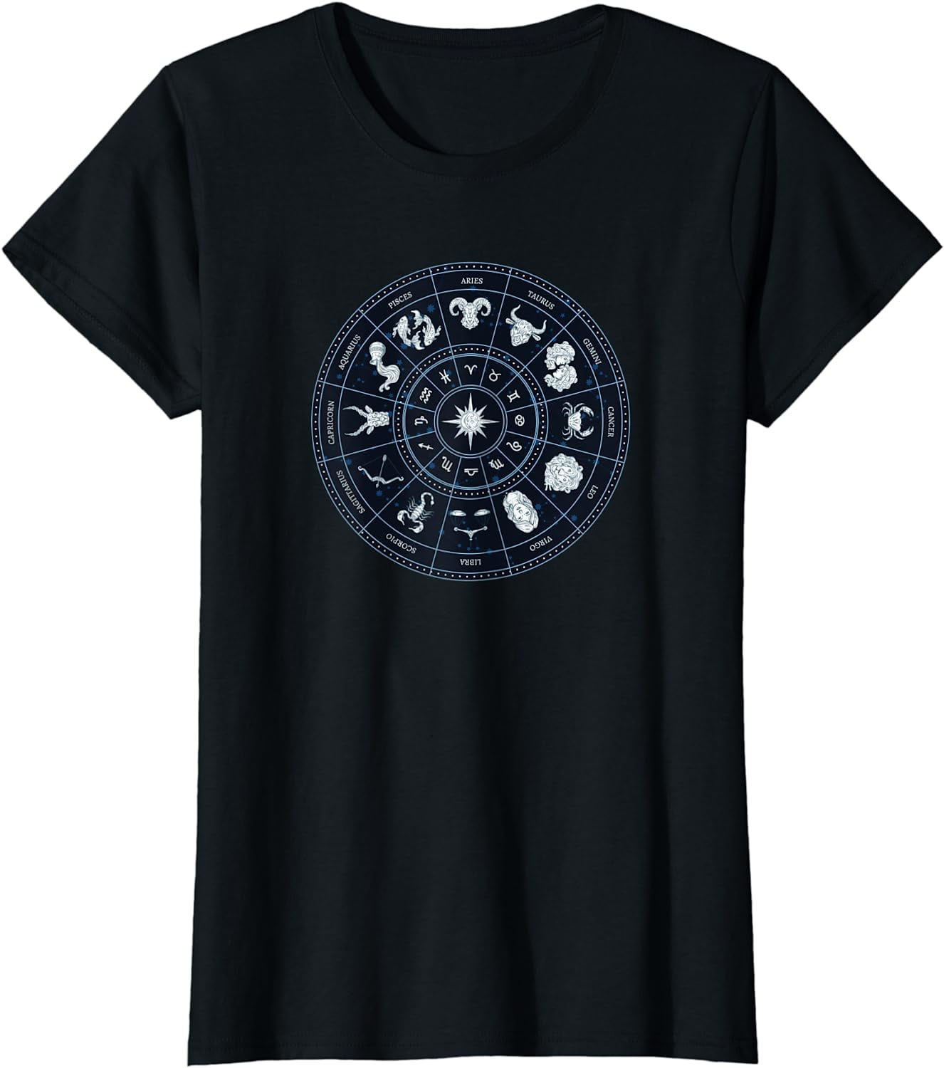 Zodiac Wheel Star Sun Sign of the Zodiac Birthday T-Shirt - Walmart.com