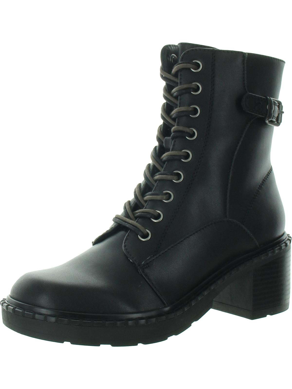 Zodiac Womens Paxon Zipper Faux Leather Combat & Lace-Up Boots ...