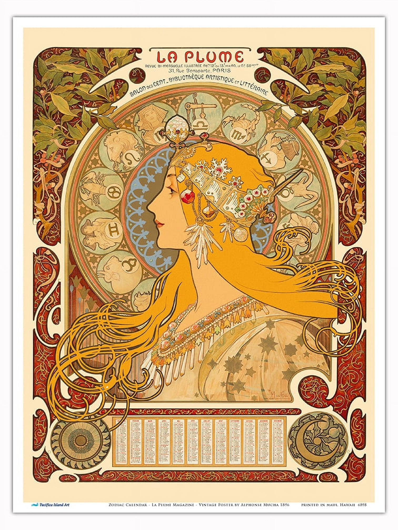 Zodiac (Zodiaque) Calendar - La Plume Magazine - Vintage France ...