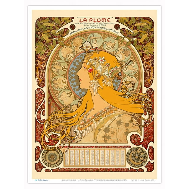 Zodiac (Zodiaque) Calendar - La Plume Magazine - Vintage France ...