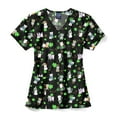 Zoechloe Zoechloe Performance V Neck Print Scrub Top Happy Go Lucky