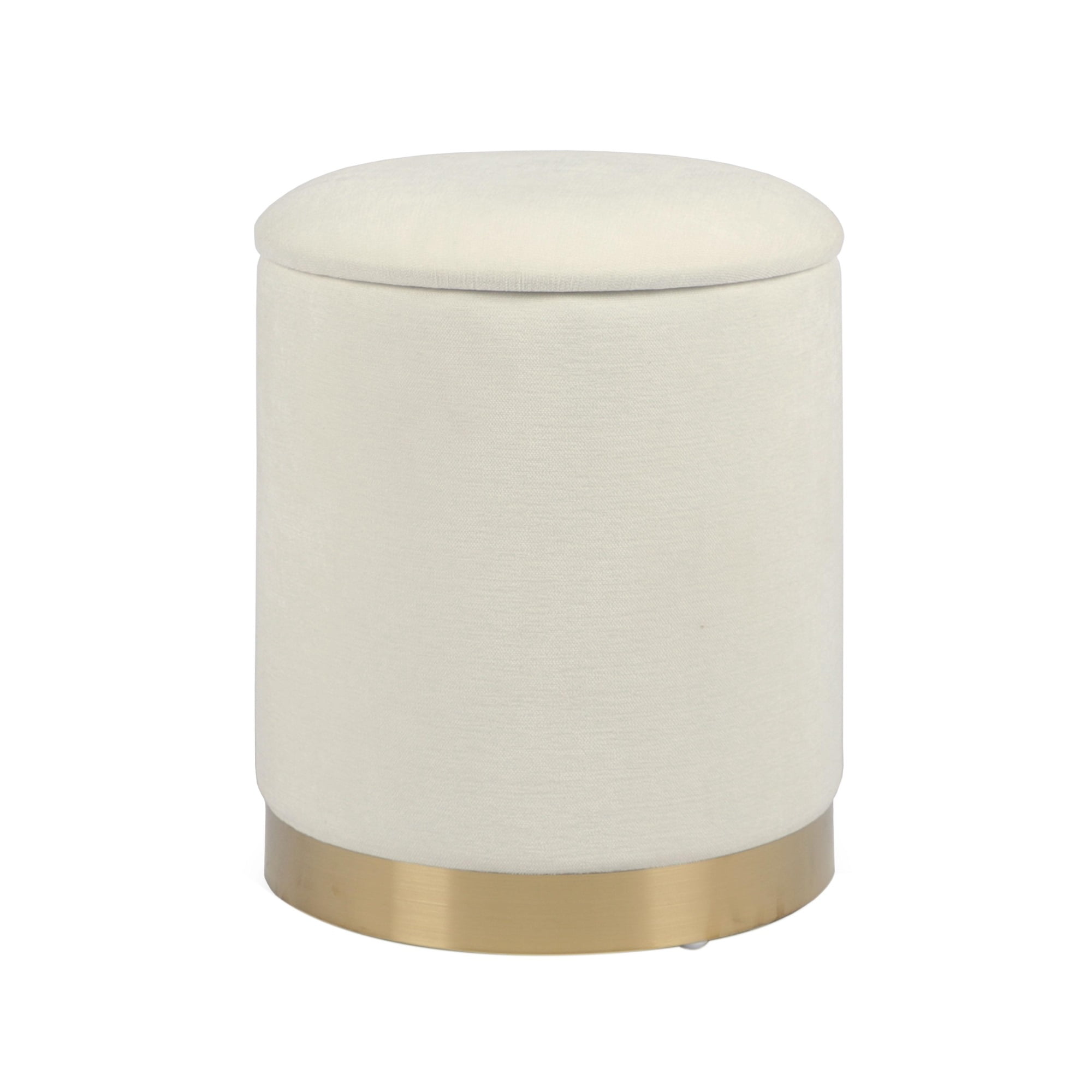 Zoe Cream Chenille Storage Ottoman - Walmart.com