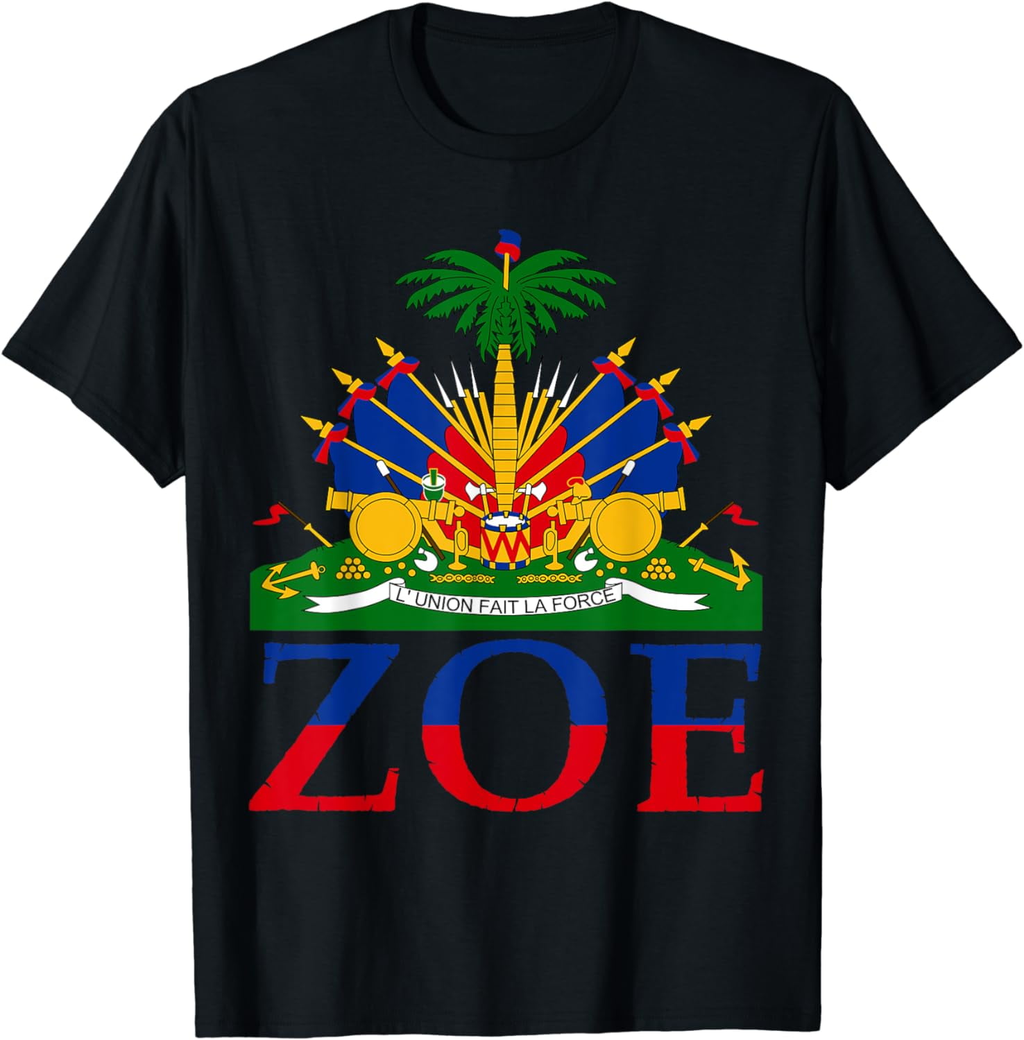 Zoe | Cute Haiti Honored Flag Day Gift Cotton T-Shirt - Walmart.com