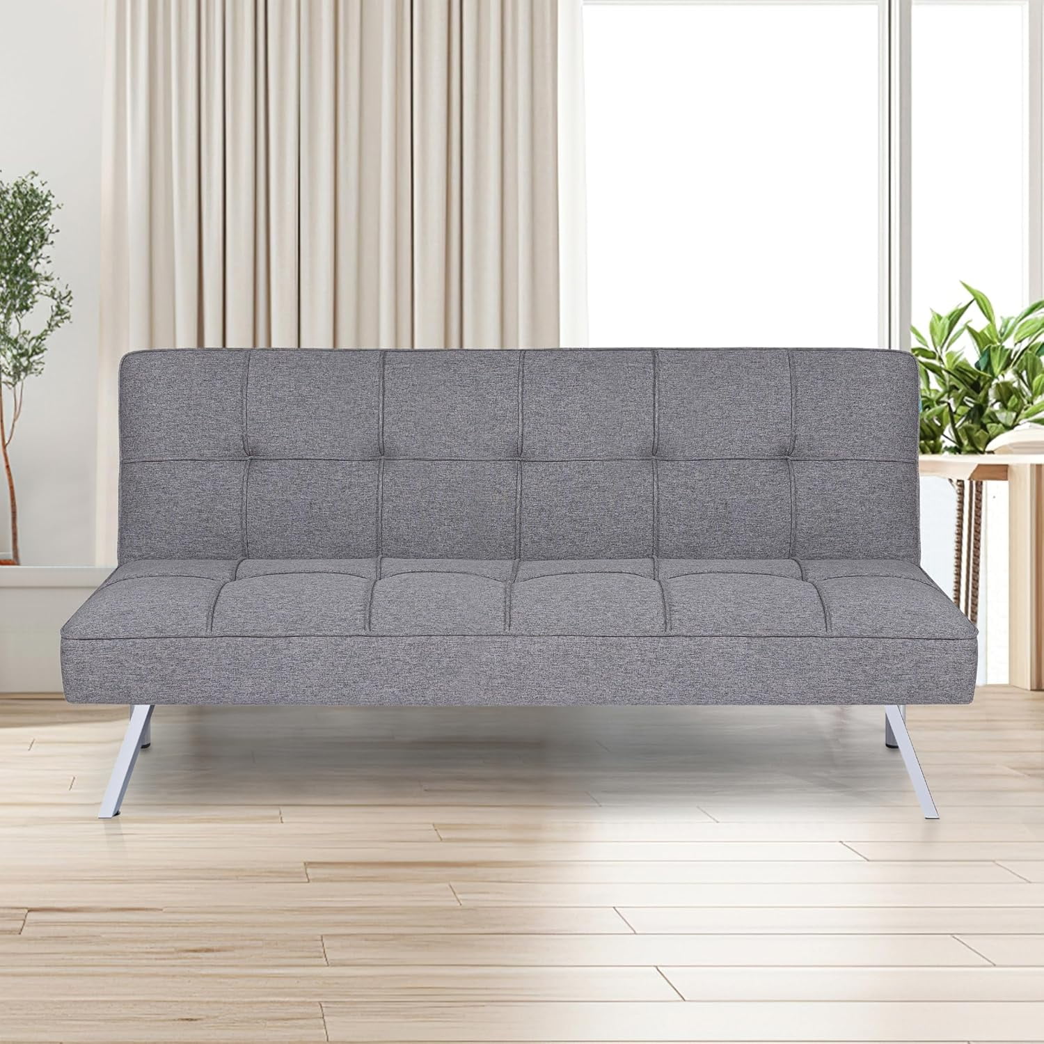 Zoe Futon Sofa Bed Faux Leather Futon Couch Modern Convertible Folding ...