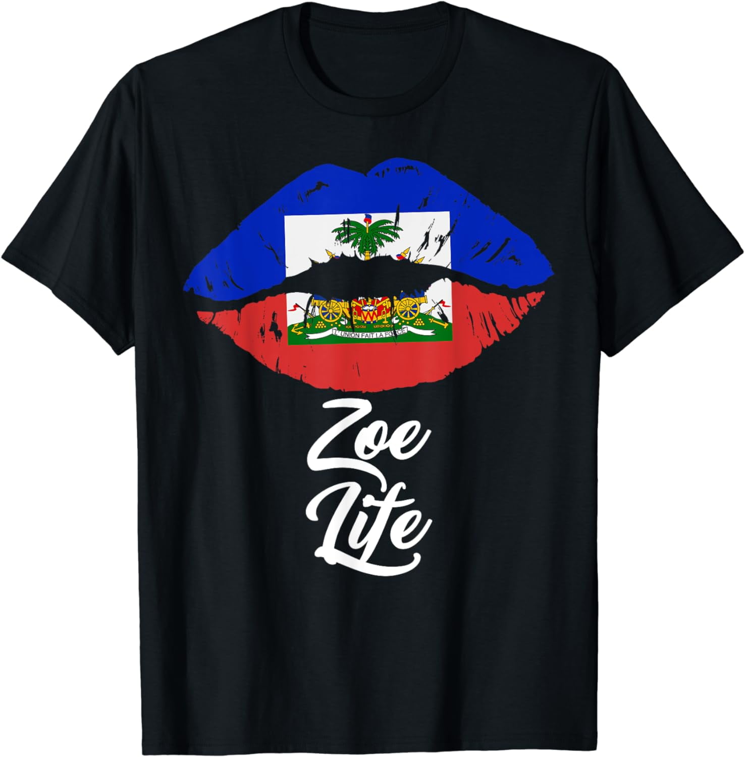 Zoe Life Lips Haitian Pride Perfect Haiti Flag Day May 18th T-Shirt ...