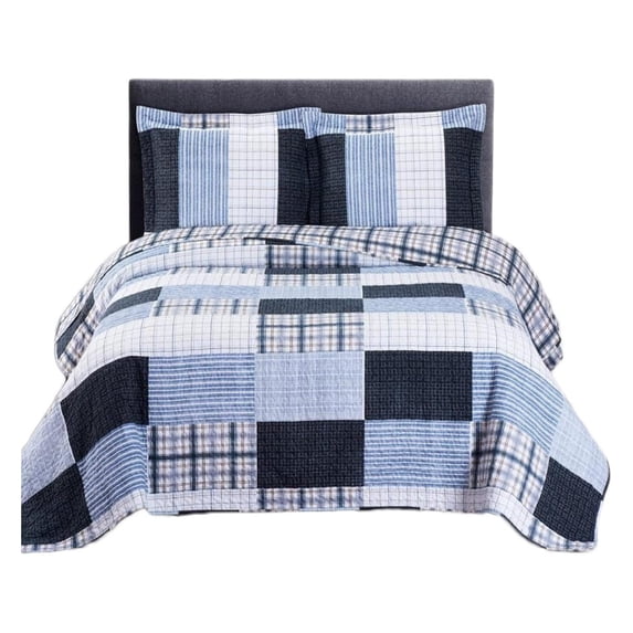 Zoe Microfiber Twin XL Quilt Sets- 2 Piece Oversized Reversible Printed ...