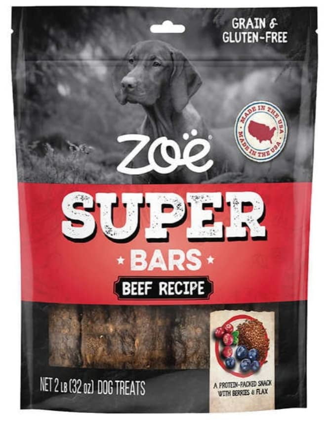 Zoe Super Bars Beef Recipe Dog Treats - Protein Packed Snacks With ...