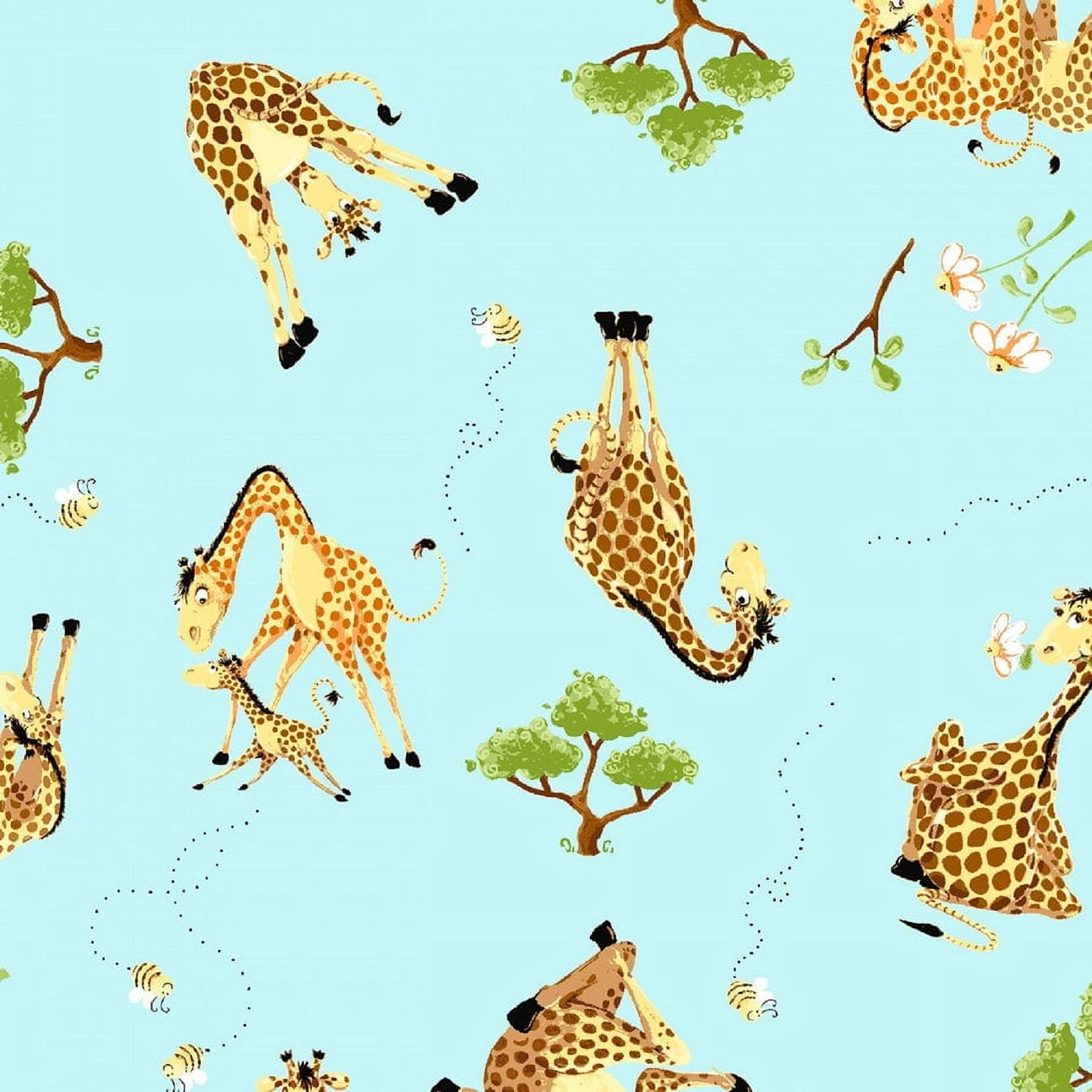 Zoe The Giraffe Toss Aqua, Fabric by The Yard- handcut - Walmart.com