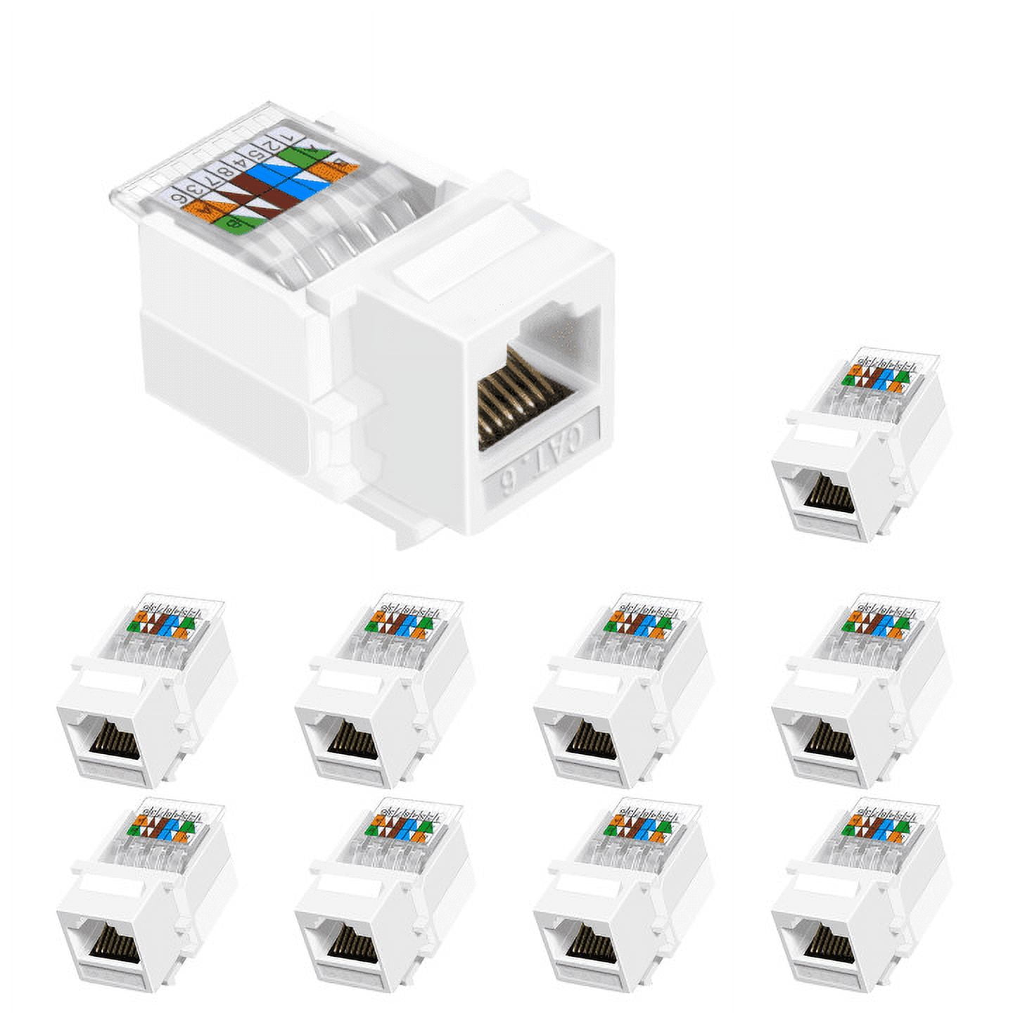 ZoeRax 10-Pack Cat6 Tool-Less RJ45 Keystone Jack: Electronics - Walmart.com