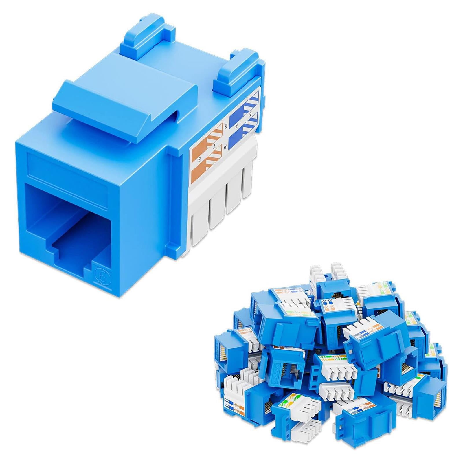 ZoeRax 20-Pack Cat6 Cable RJ45 Keystone Jack UTP Modular Ethernet Jack ...