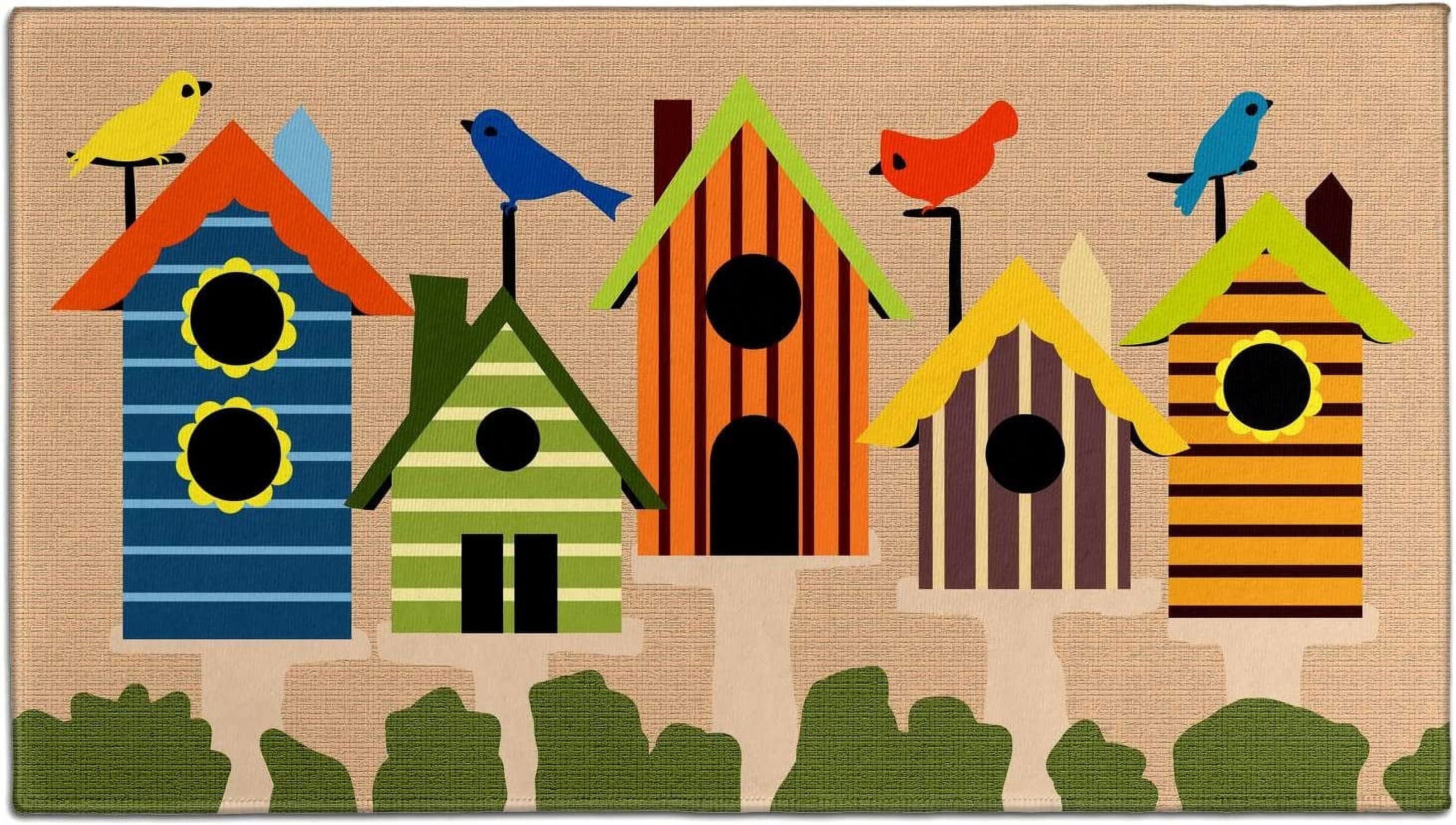 Zoeeya Summer Door mat Summer Welcome Doormat Bird House Doormat Bird ...