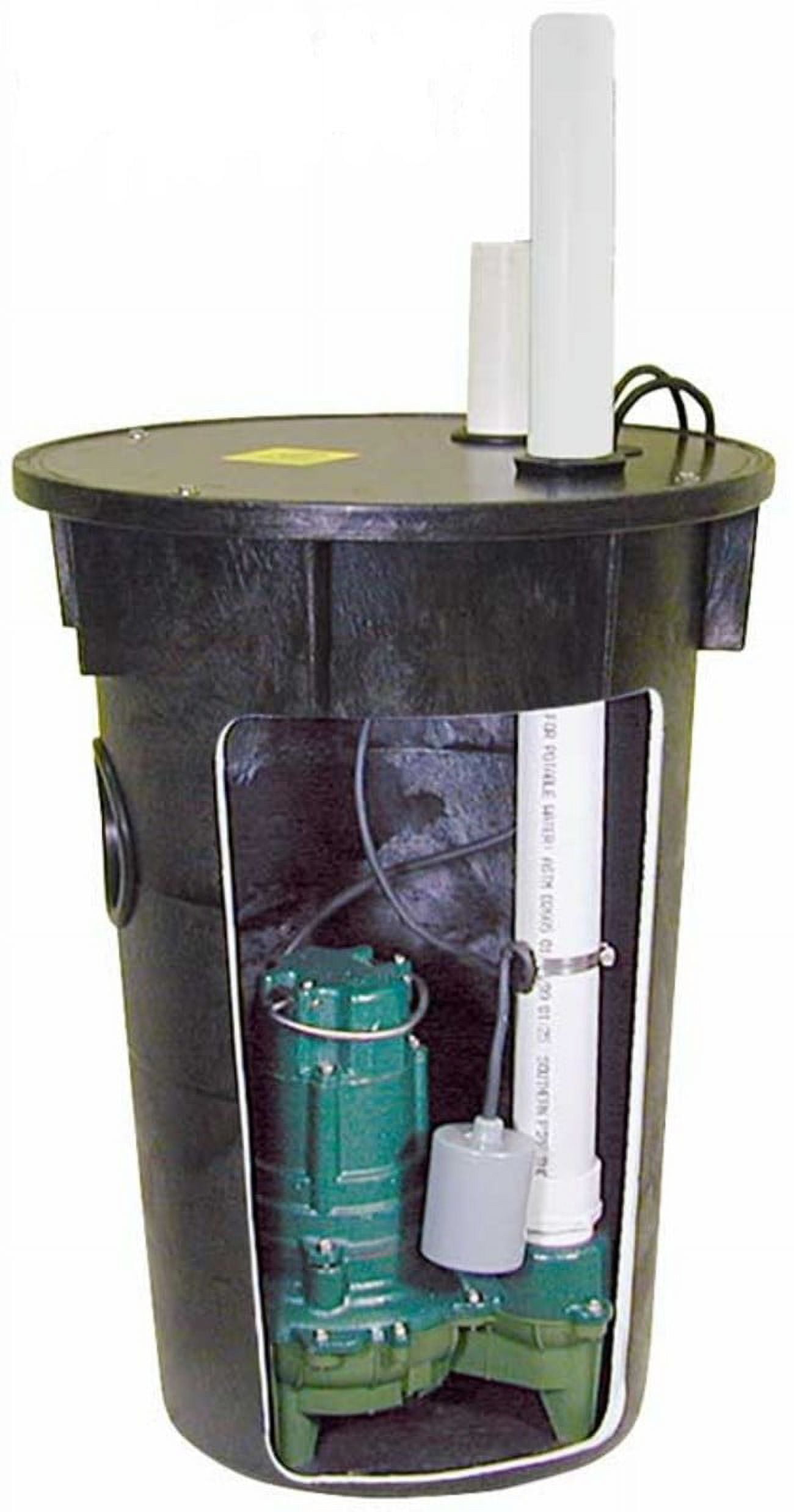 Zoeller 0.5 HP Simplex Sewage Pump System with Basin, Preassembled ...