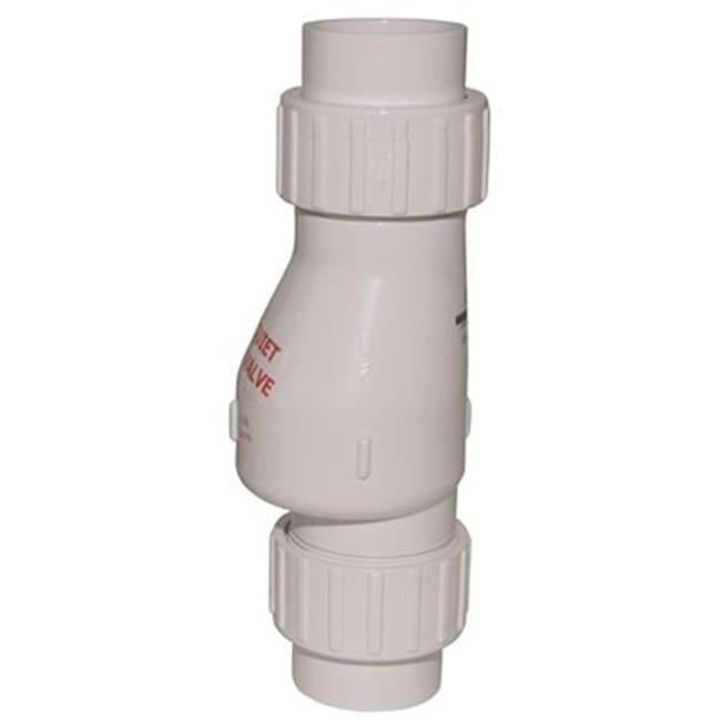 Zoeller Quiet Check Valve, 1.5 in., PVC, Union Solvent Weld - White ...