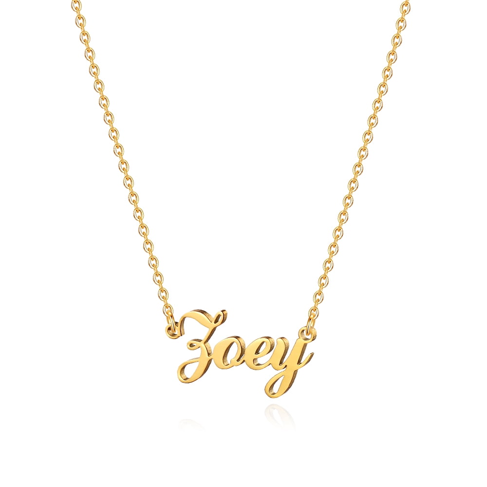 Zoey Name Necklace, 18K Gold Filled Custom Name Necklace Personalized ...