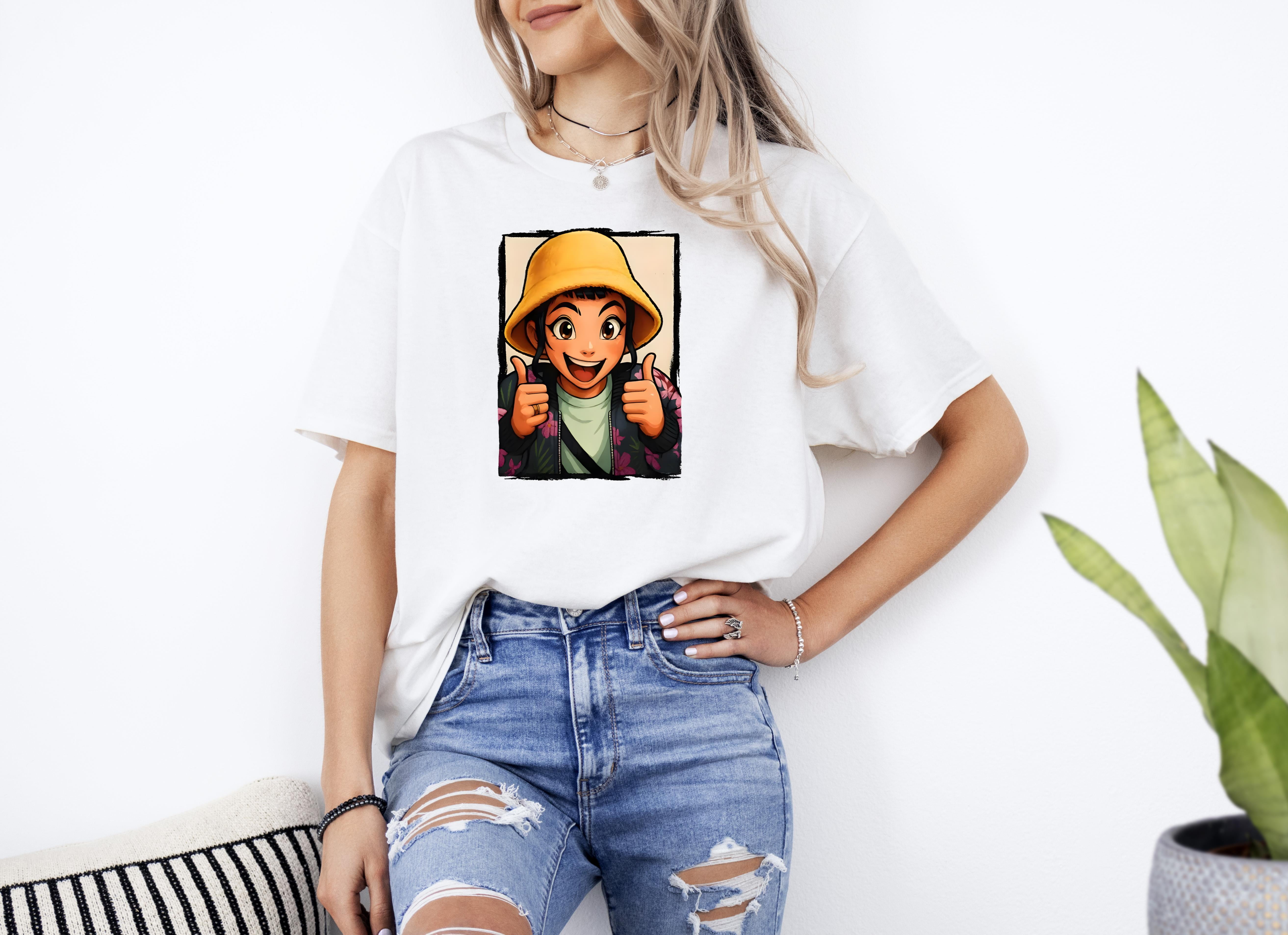 Zoey Thumbs Up Bucket Hat K Pop Demon Hunters Chibi Art Unisex T-Shirt - Walmart.com