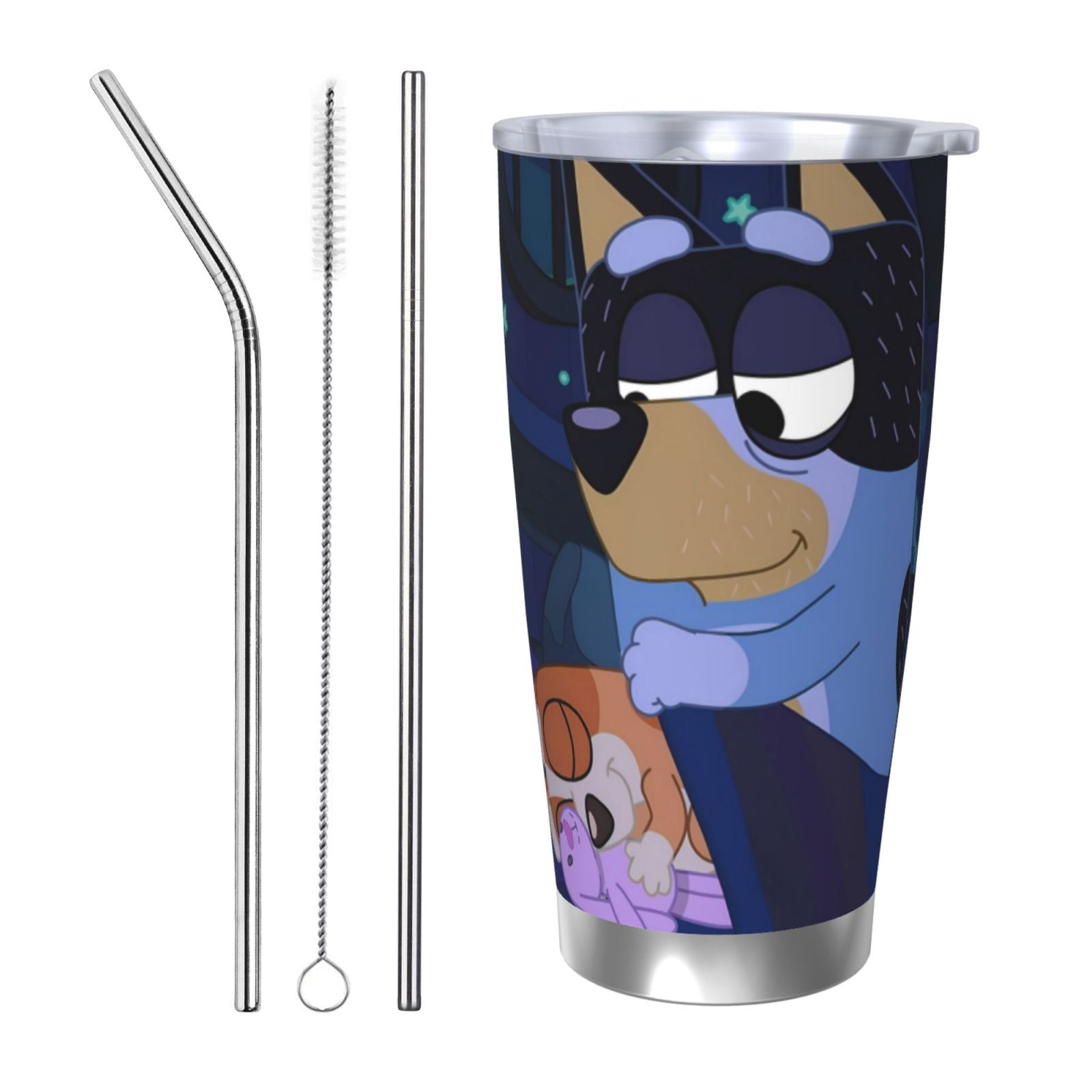 Zofaai Bluey Pattern 20OZ Car Cup, Stainless Steel Vacuum Insulated ...
