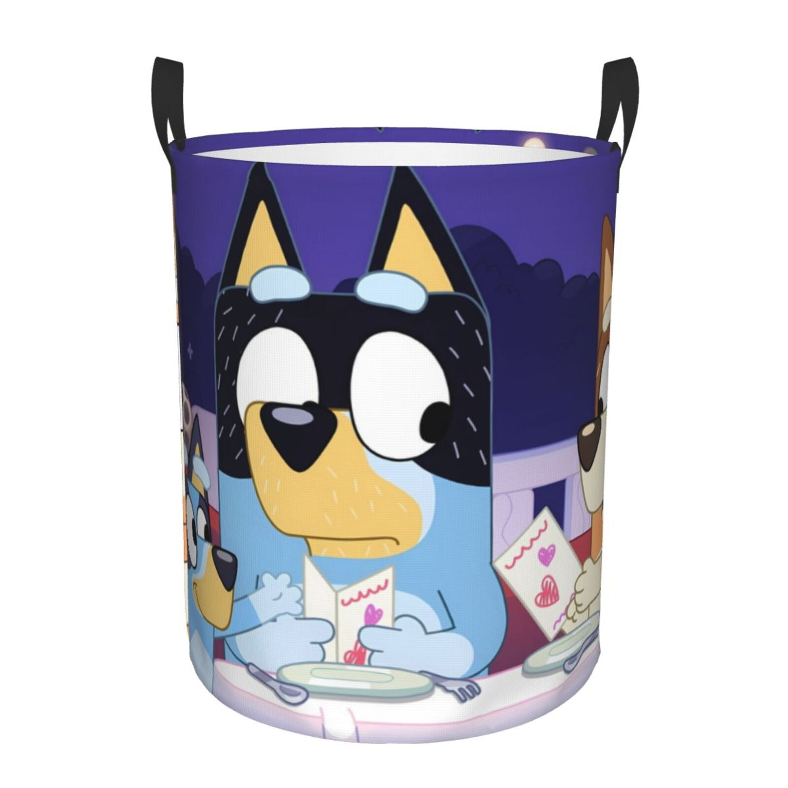 Zofaai Bluey Pattern Round Single-layer Dirty Clothes Basket, Standing ...