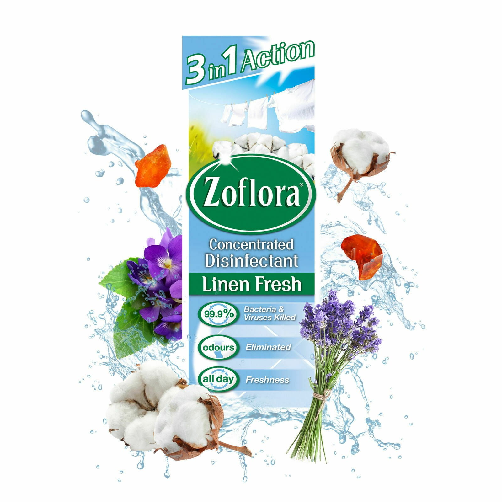 Zoflora Linen Fresh Disinfectant, 120ml, Odor-Eliminating ...