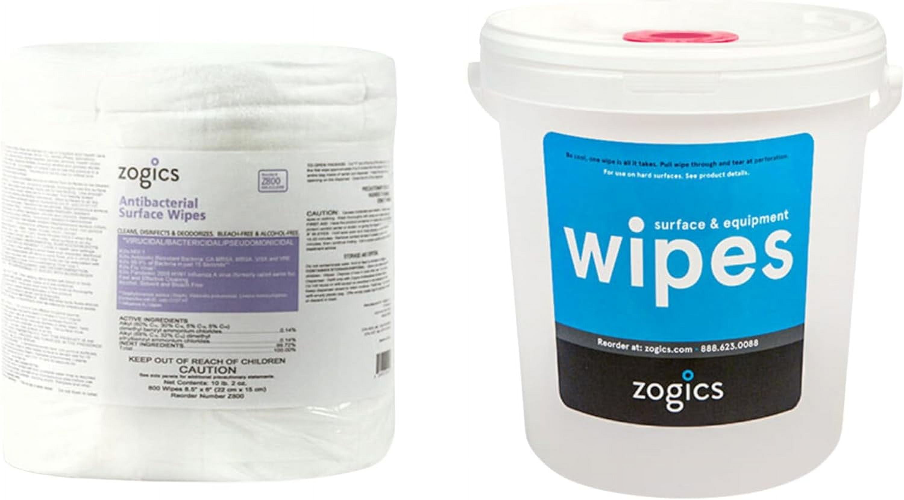 Zogics Antibacterial Wipes, EPA Registered Surface and Gym Equipment ...