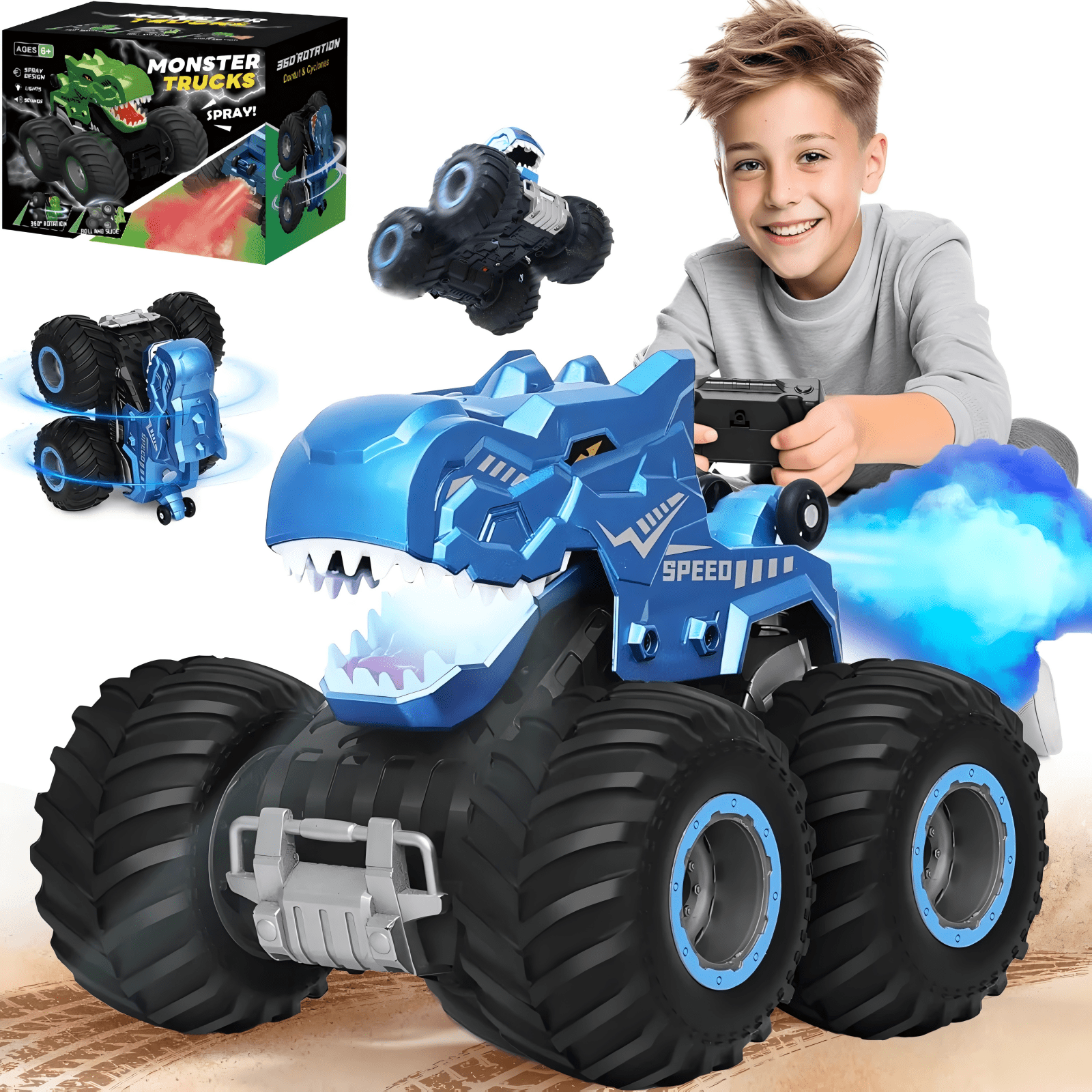 Zogymoz 1:16 RC Monster Trucks, Rc Dinosaur Remote Control Car for Kids ...
