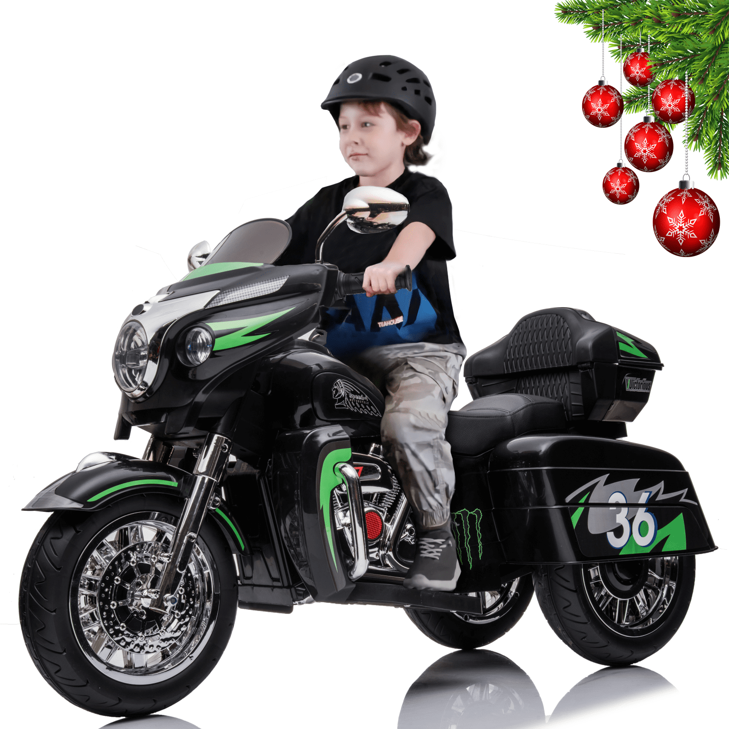 Zogymoz 3 Wheel Electric Ride On Motorcycle 3-8 old Yeals, 12V 5Mph ...