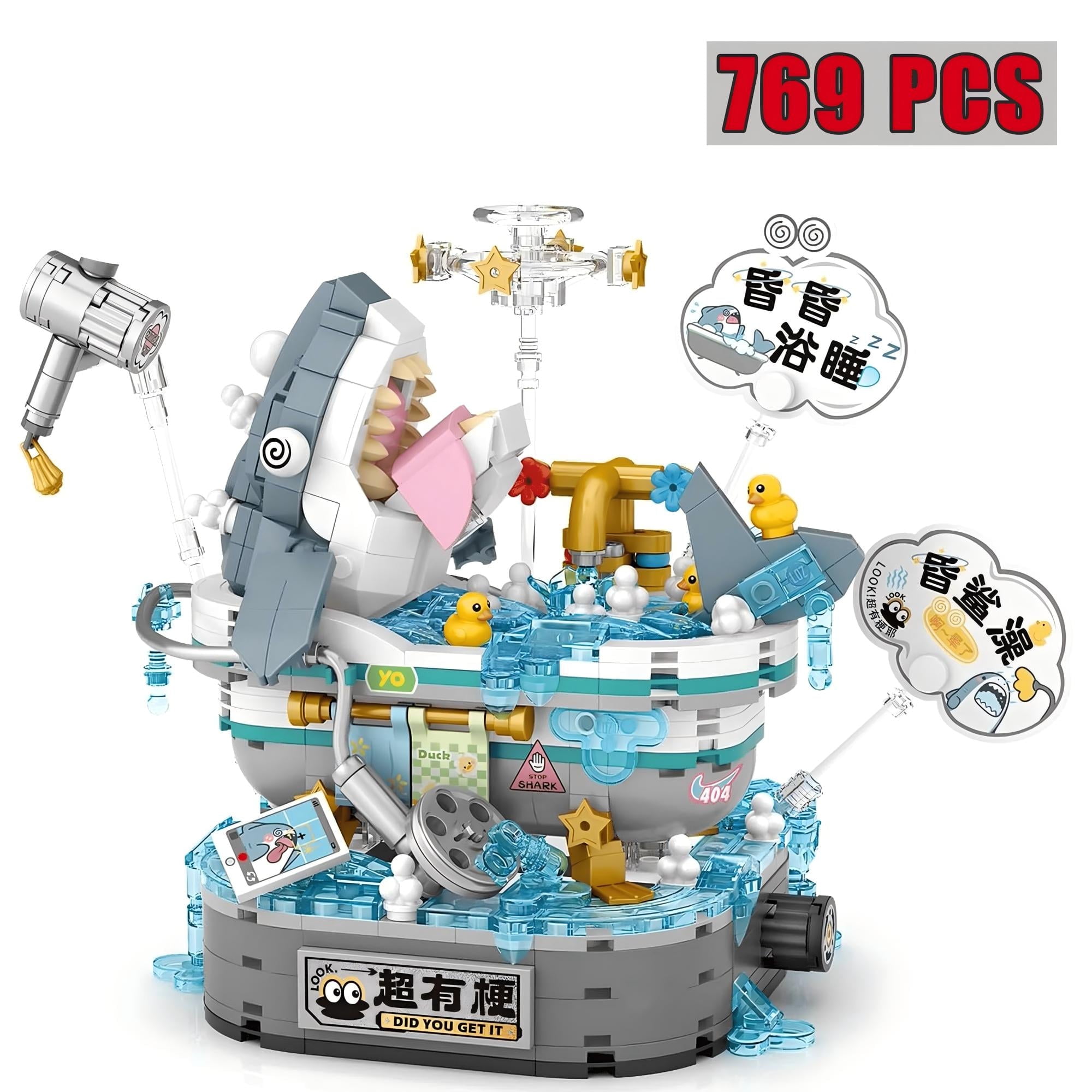 ZOGYMOZ 769 Pcs Mini Building Block Set, Shark Bathing DIY Block Toy ...