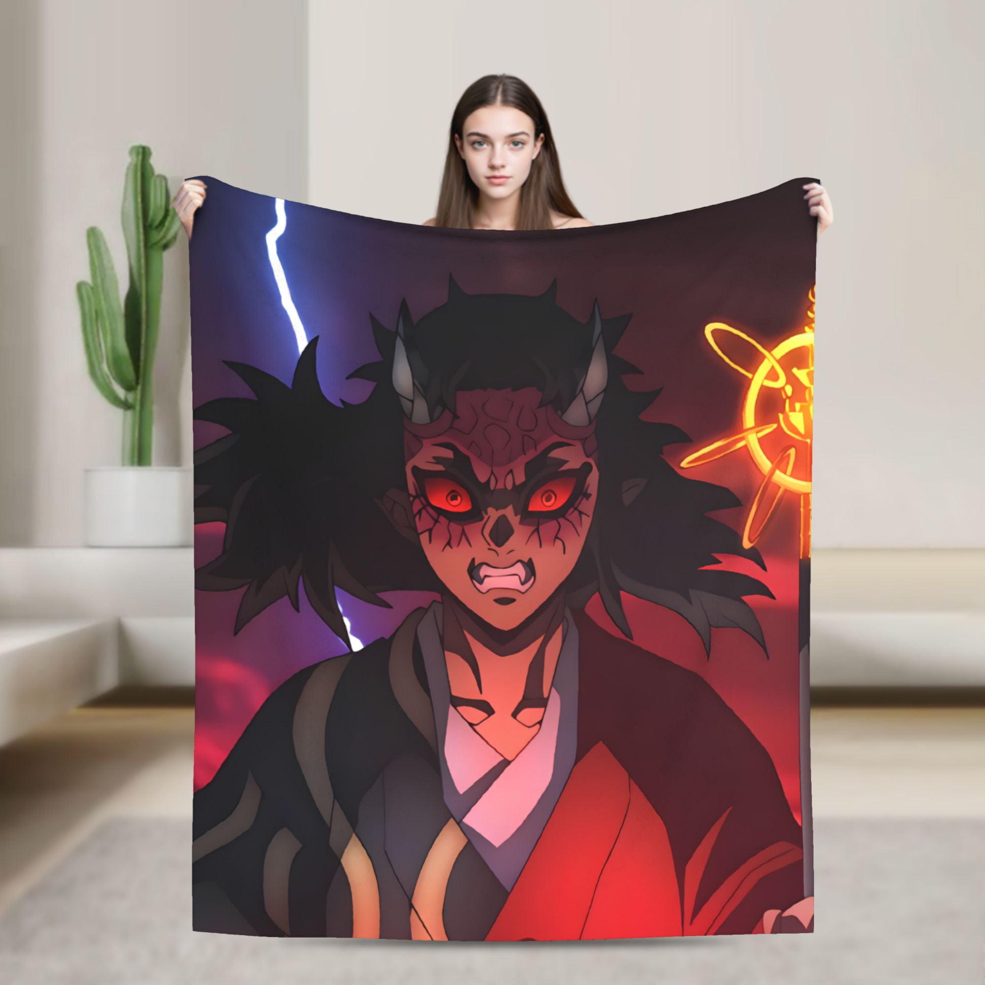 Zohakuten Anime Blanket - Hantengu Form Flannel Throw for Room Decor ...