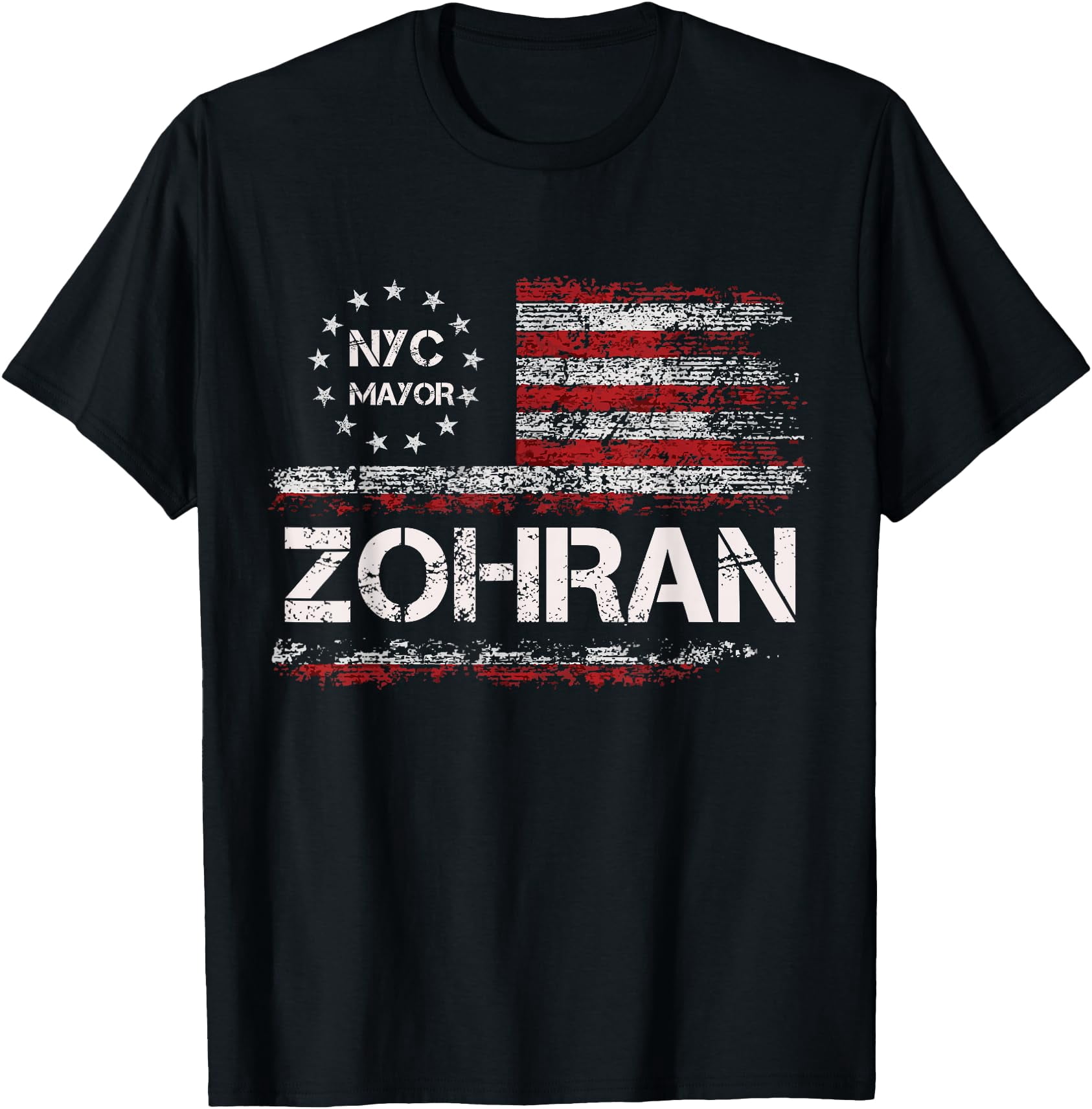 Zohran Mamdani for NYC Mayor 2025 with US Flag T-Shirt - Walmart.com
